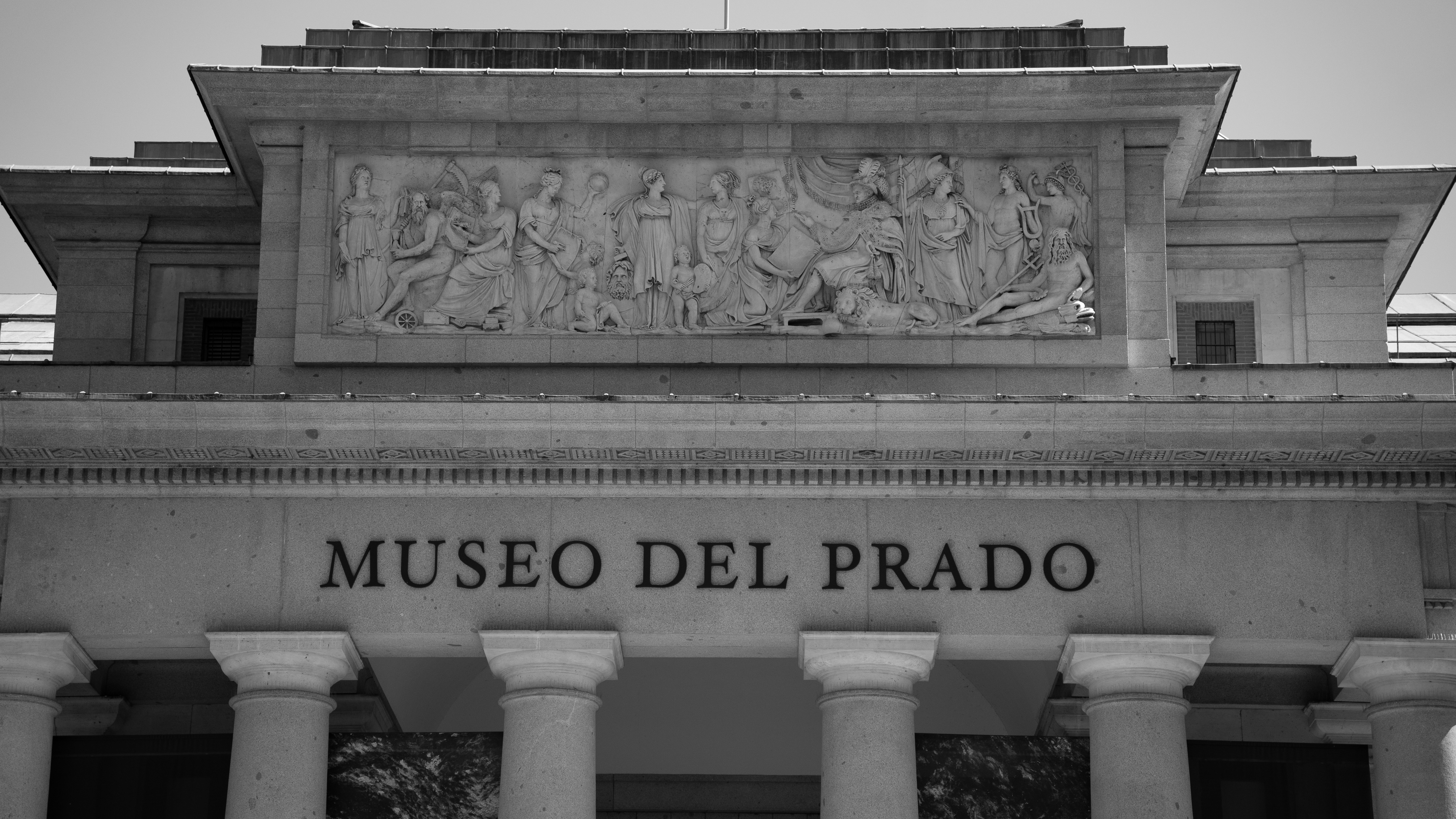 Stone Pediment and Colonnade of the Prado Museum