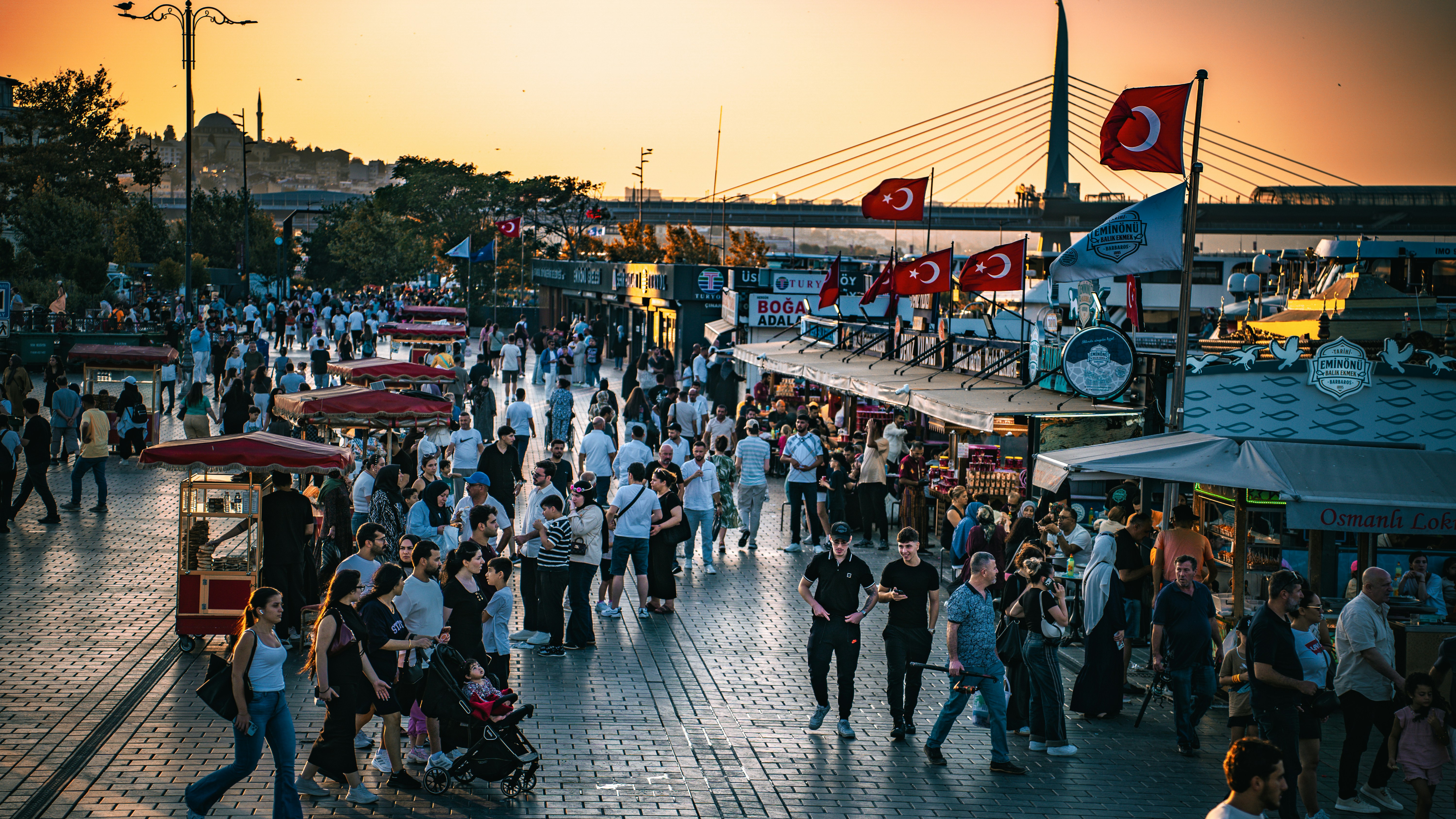 Sunset Walk Through a Sunlit Bazaar