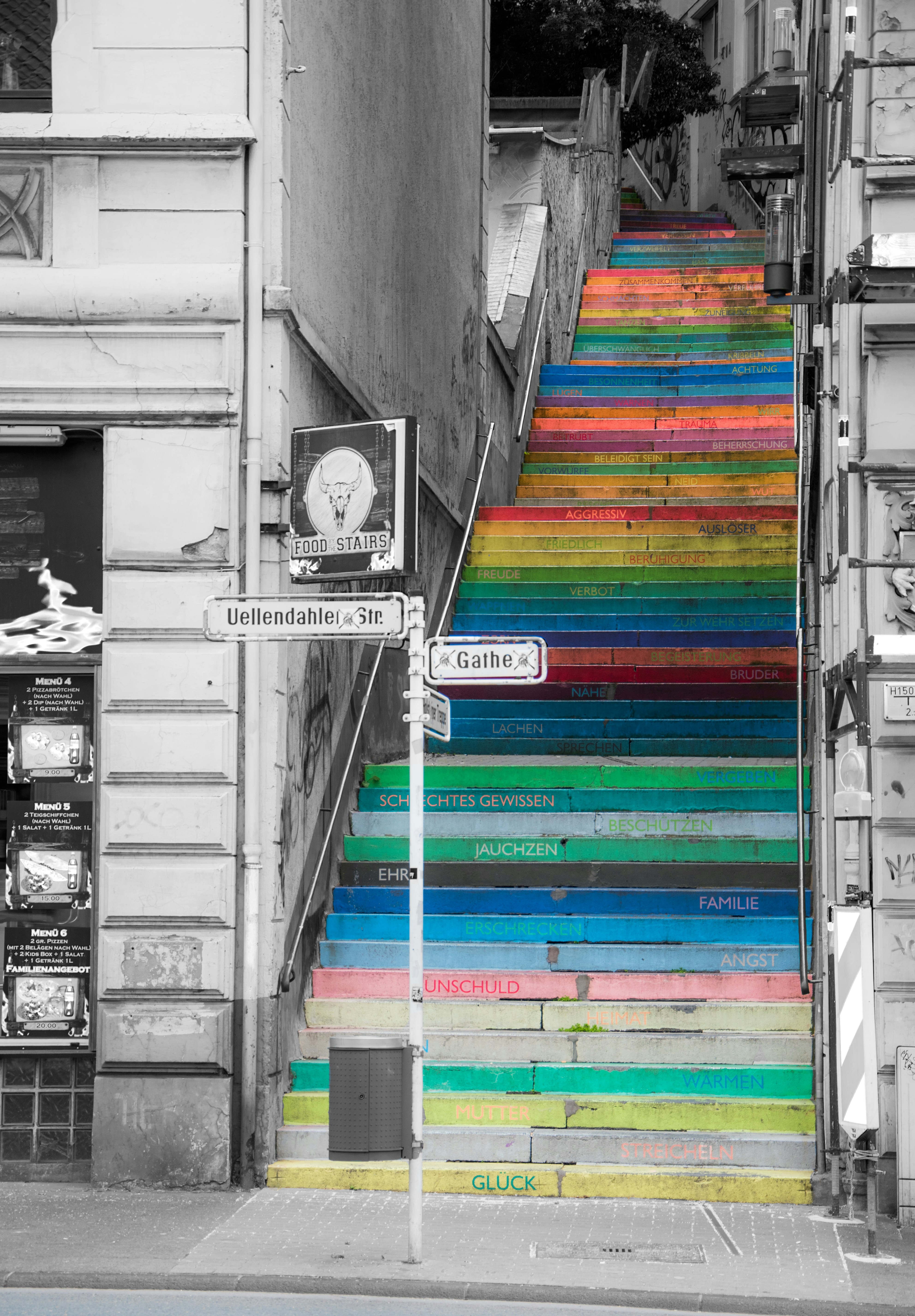 Rainbow Staircase Ascending the City Wall