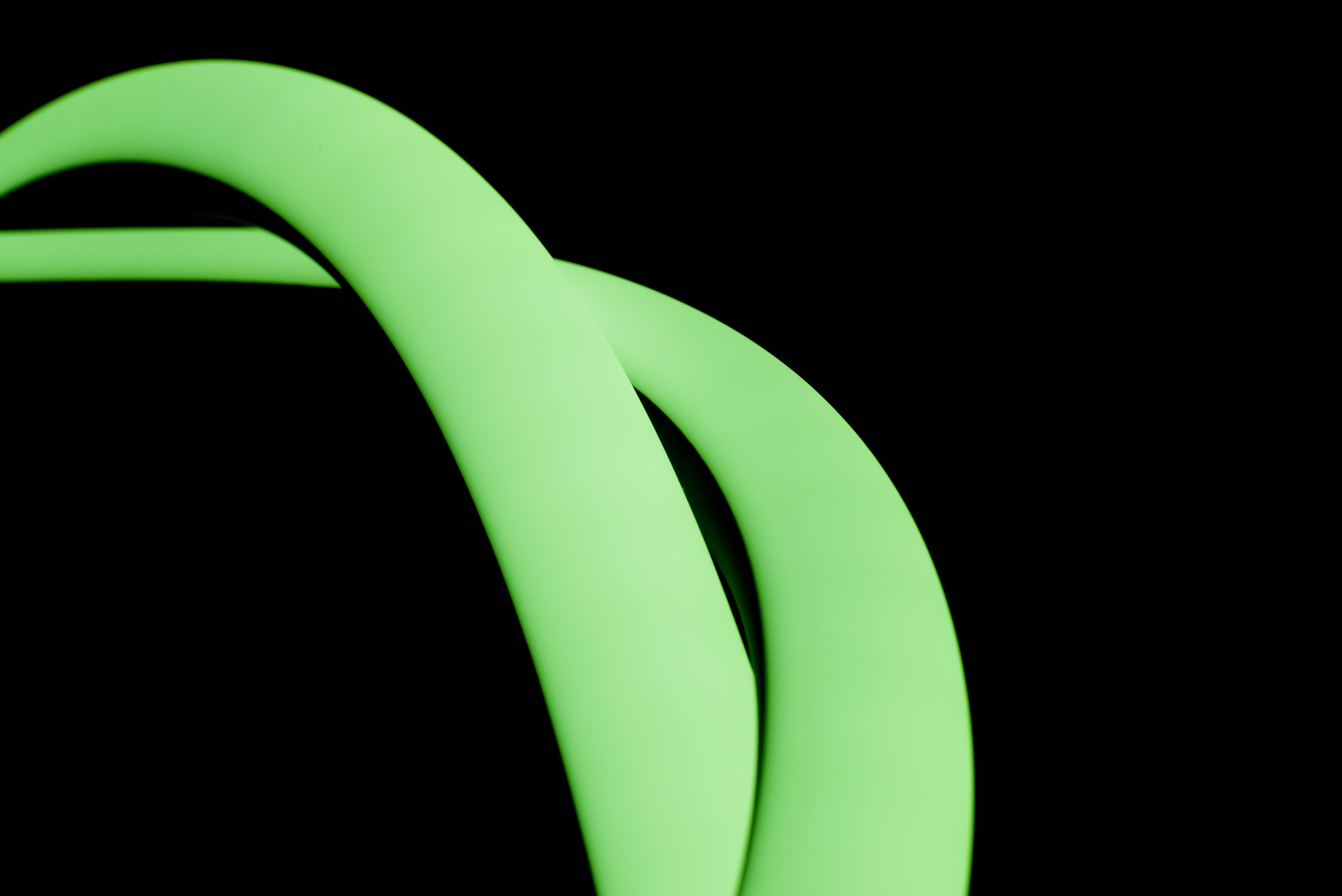 Neon Green Ribbons in Shadow