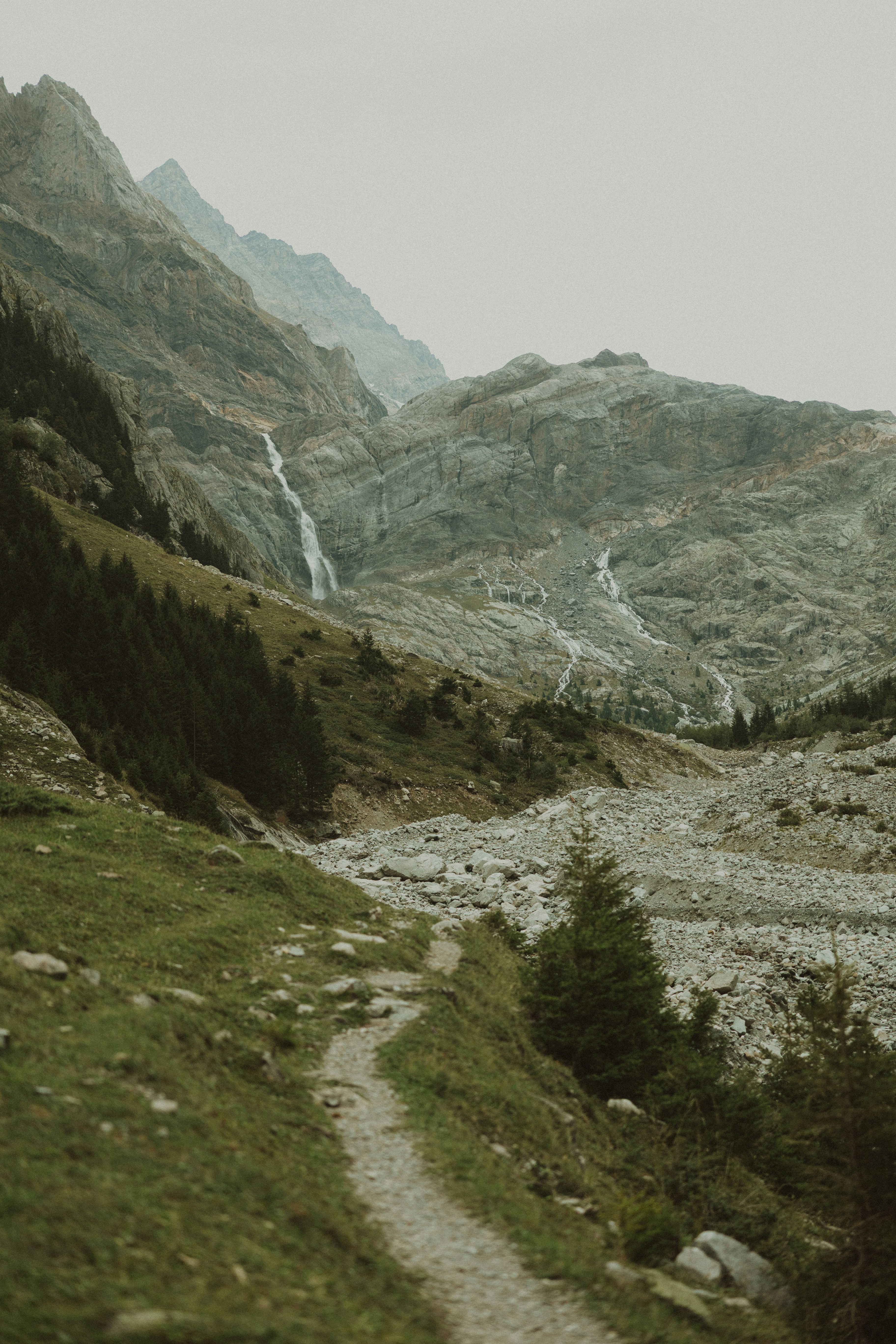Trail to the Hidden Falls: A Misty Mountain Path