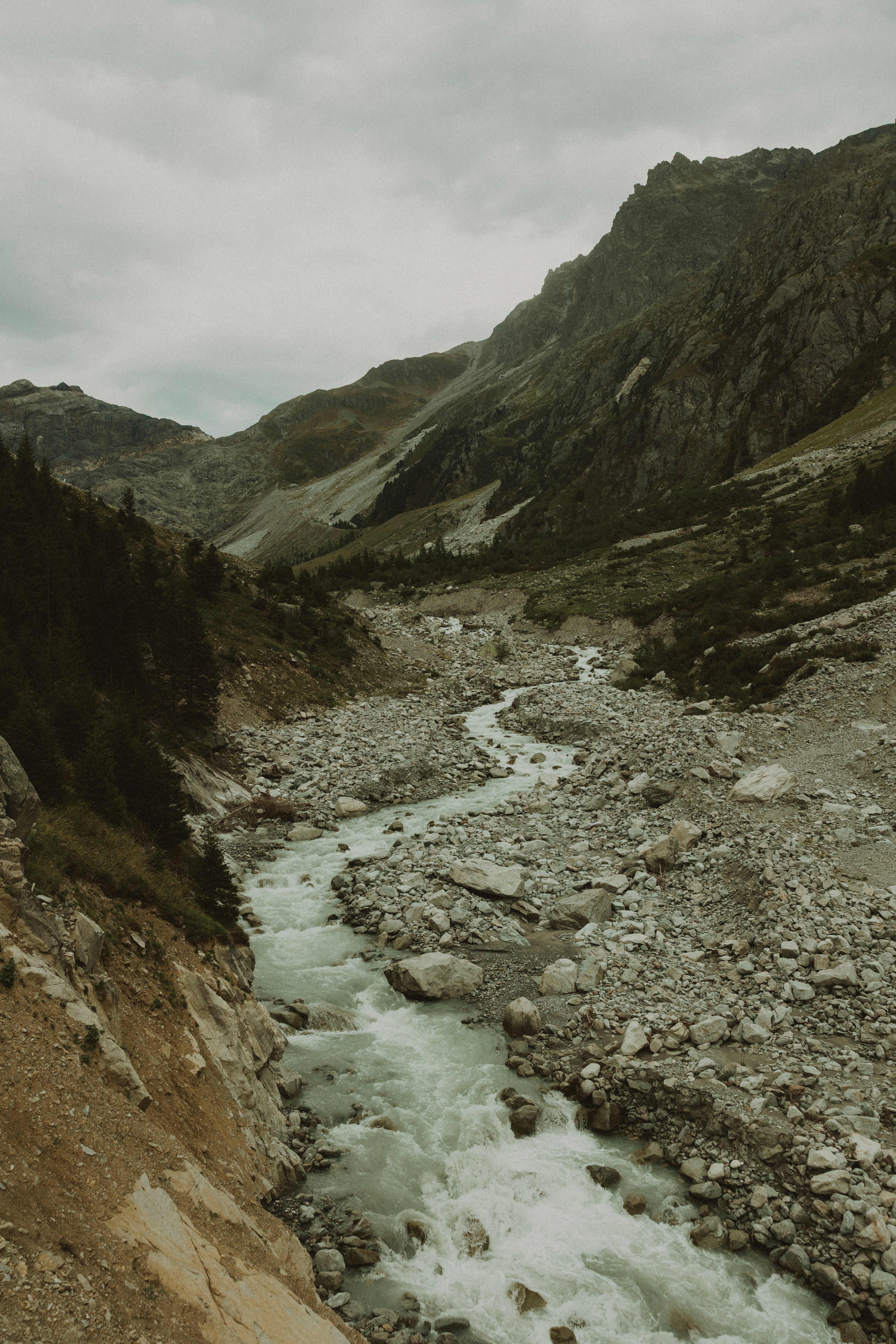 Rugged Mountain Gorge: A Turbulent River Carves the Valley