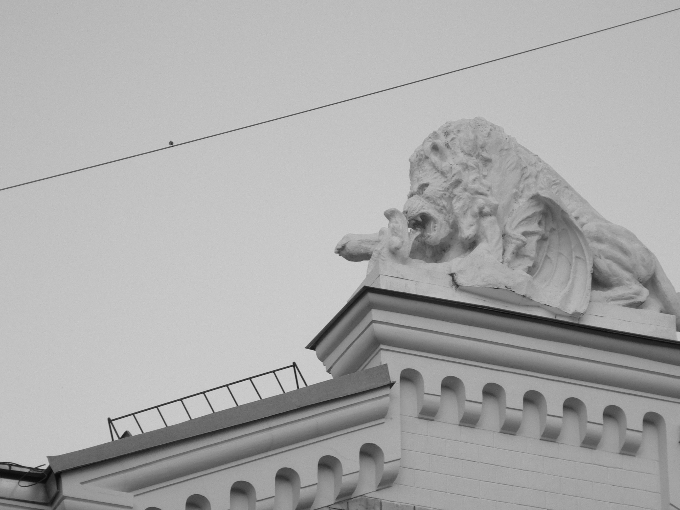 Winged Guardian Above the Balcony Frieze