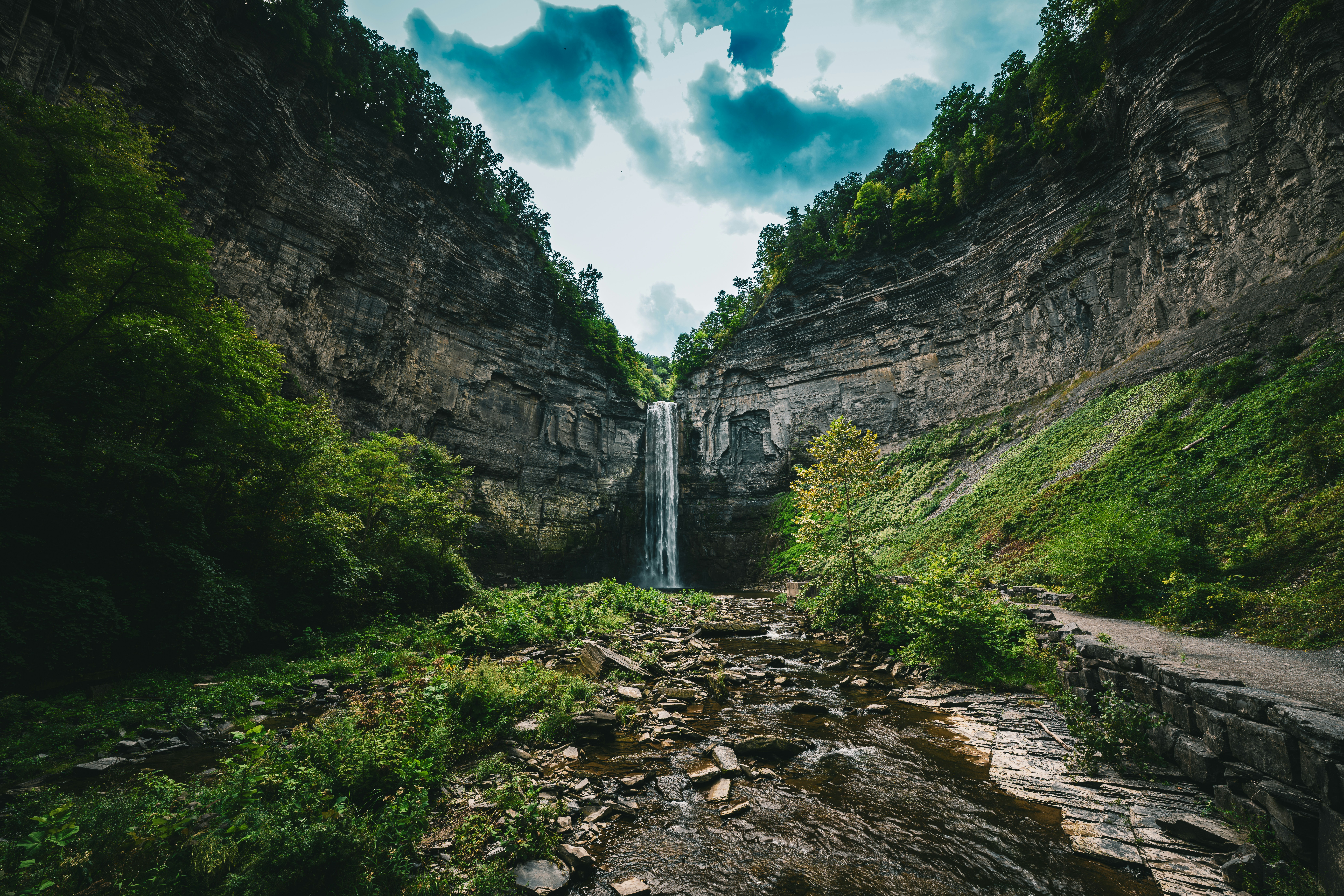 Waterfall Between Ancient Walls: A Canyon’s Quiet Vigor