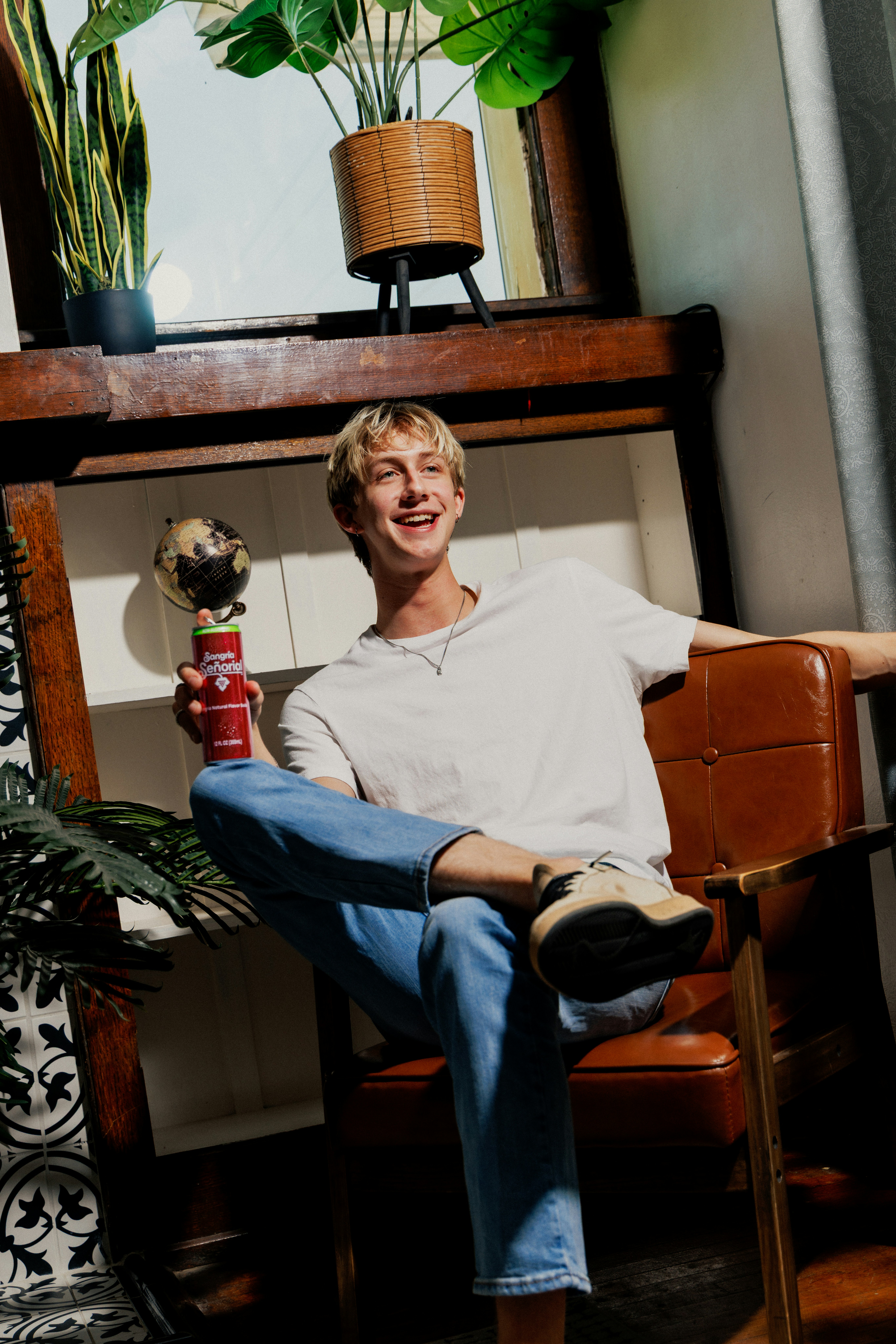 Relaxed Charmer: Laughter and Coffee in a Cozy Studio