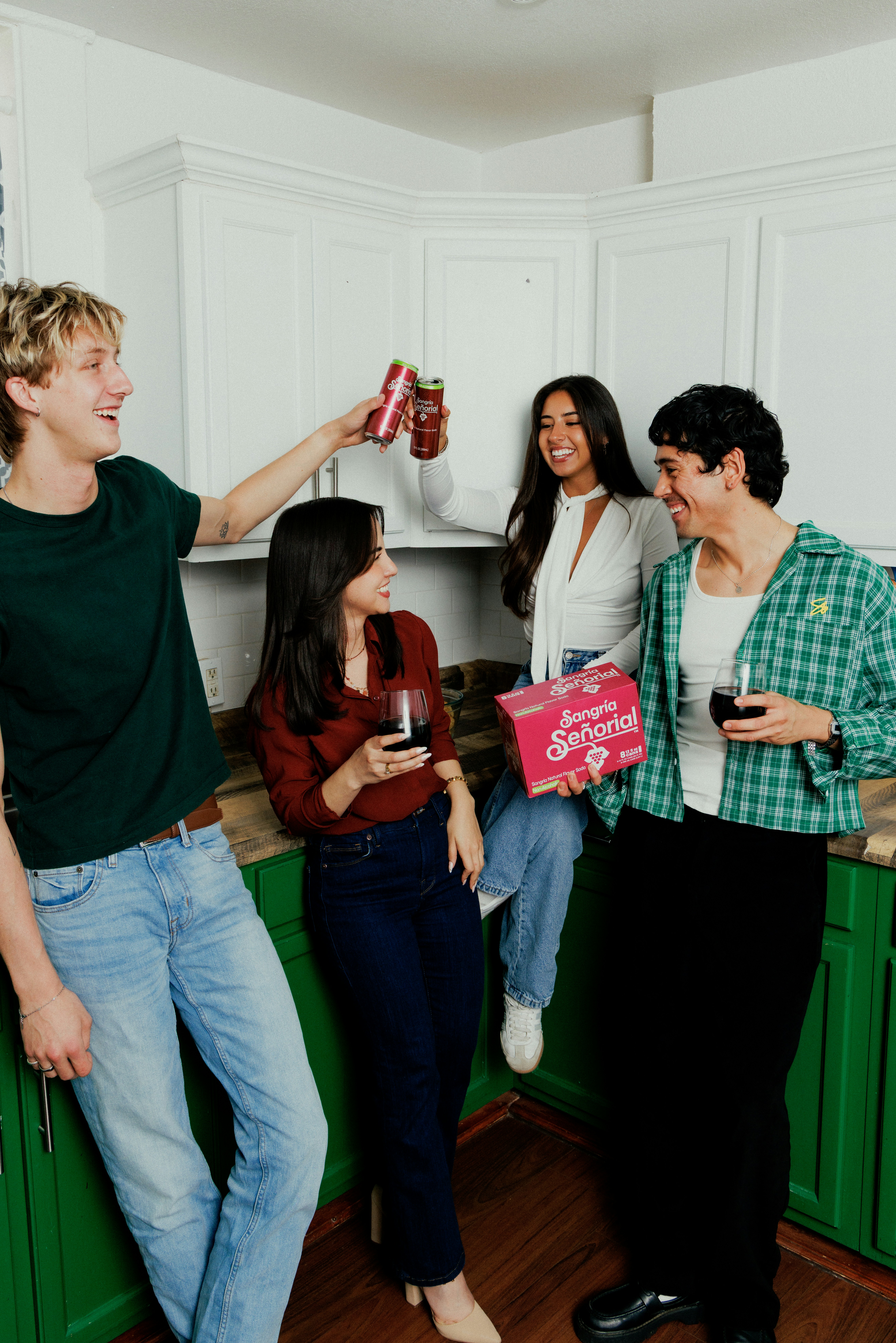 Cheers in the Kitchen: Friends Raising a Glass
