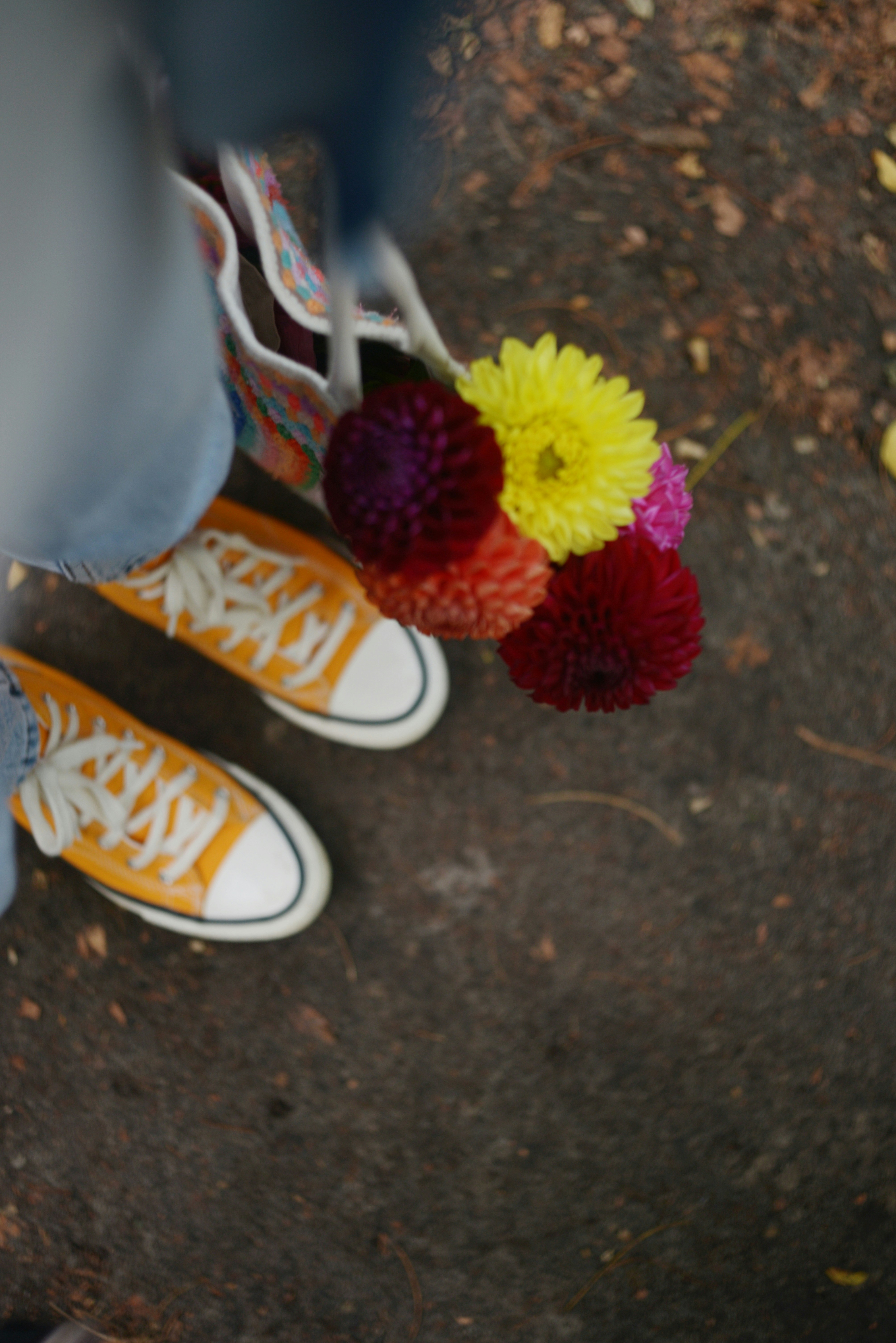 Yellow Shoes and Bouquet: A Ground-Level Burst of Color