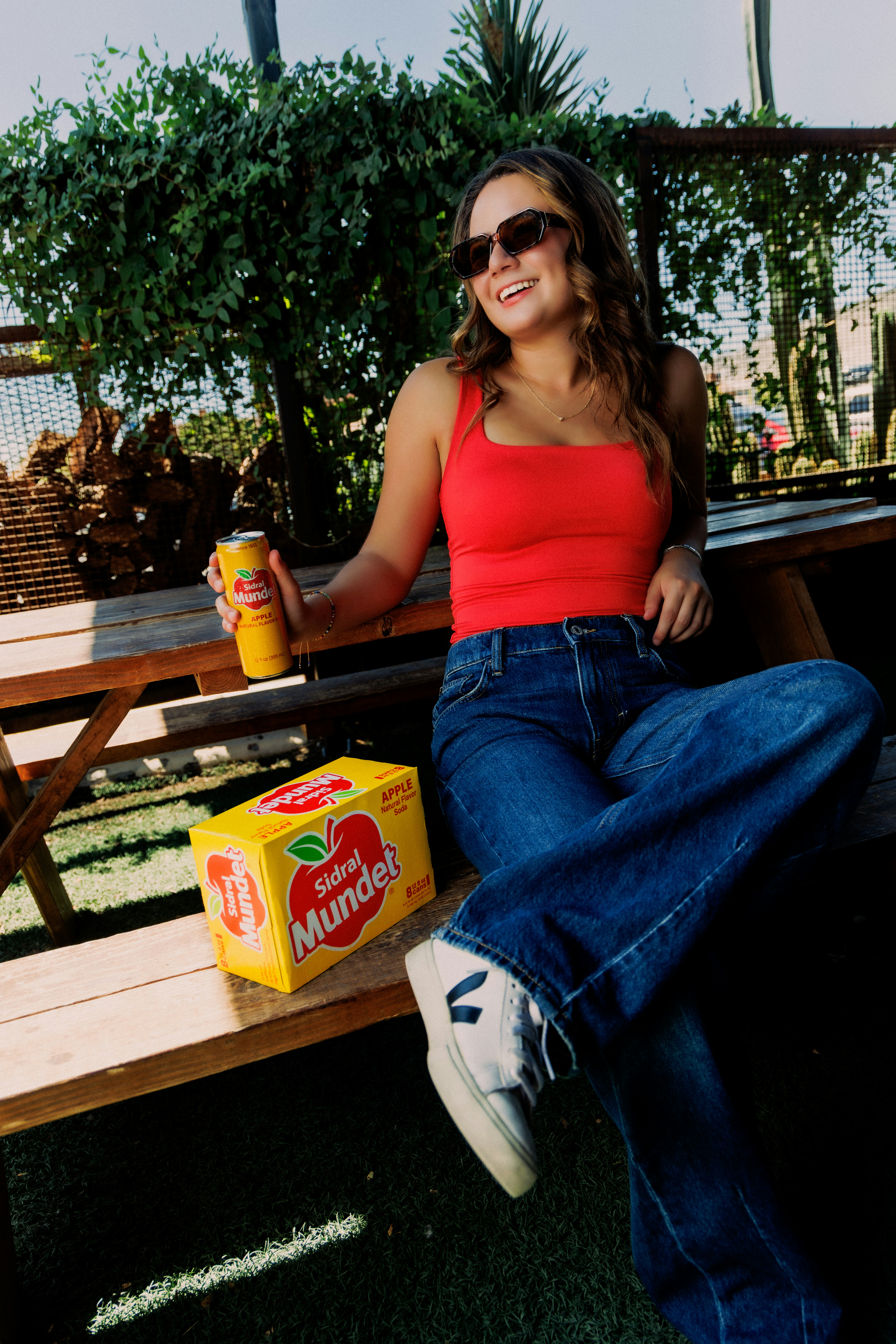 Sunlit Relaxation: A Confidence-Driven Afternoon with Soda and Sneakers