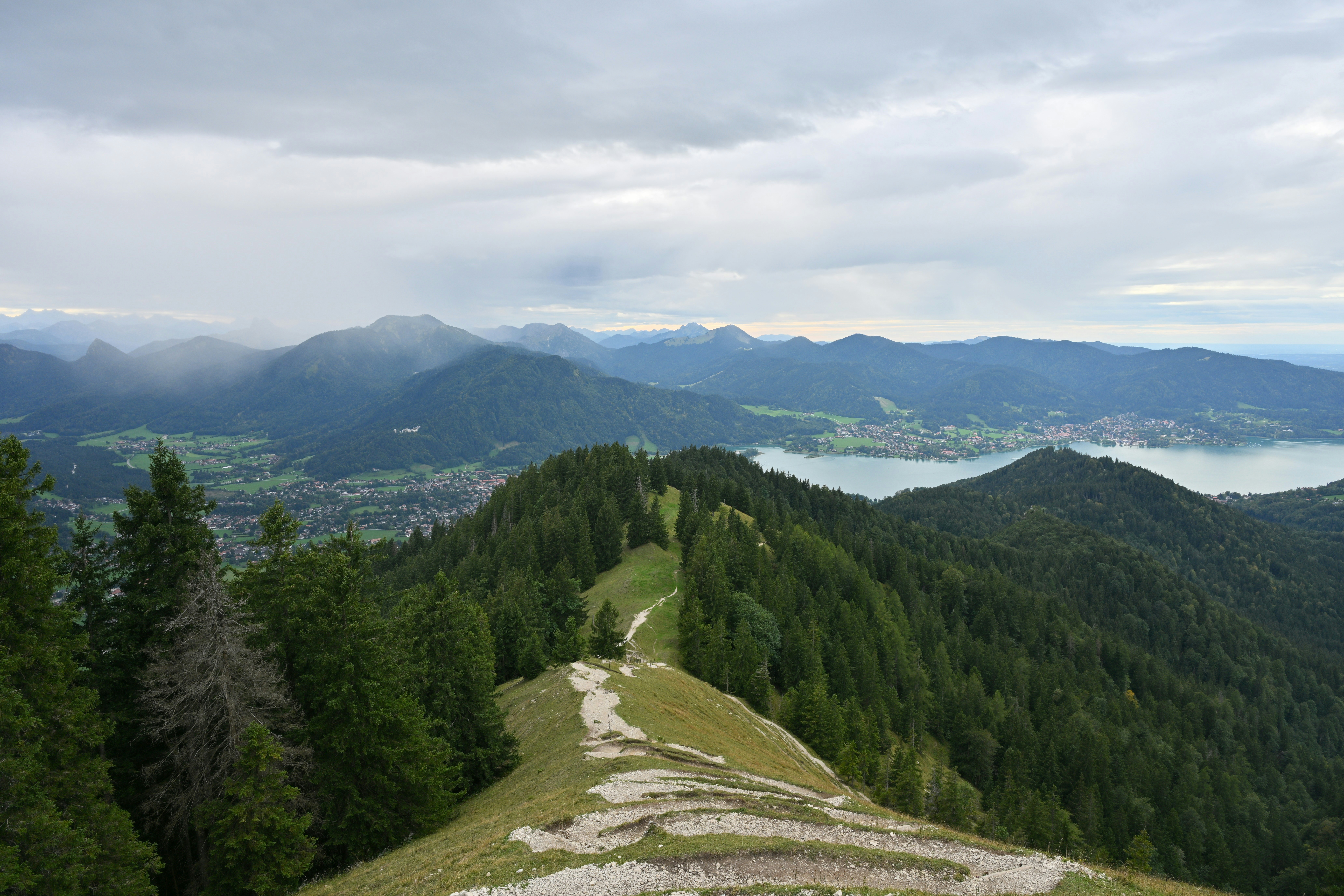 Trail Crest Overlooking a Valley Lake