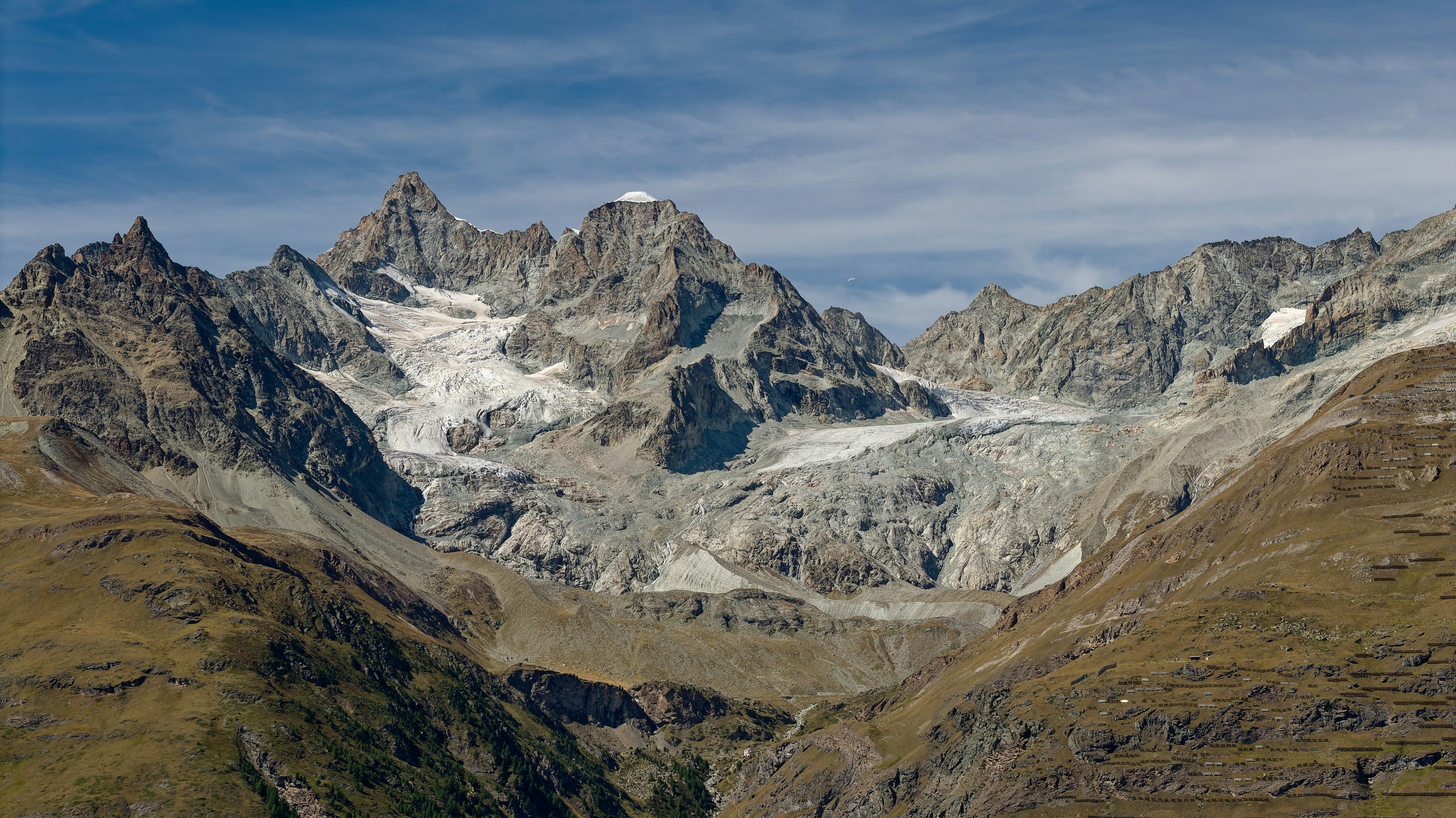 Glacial Spine Under a Rifted Sky