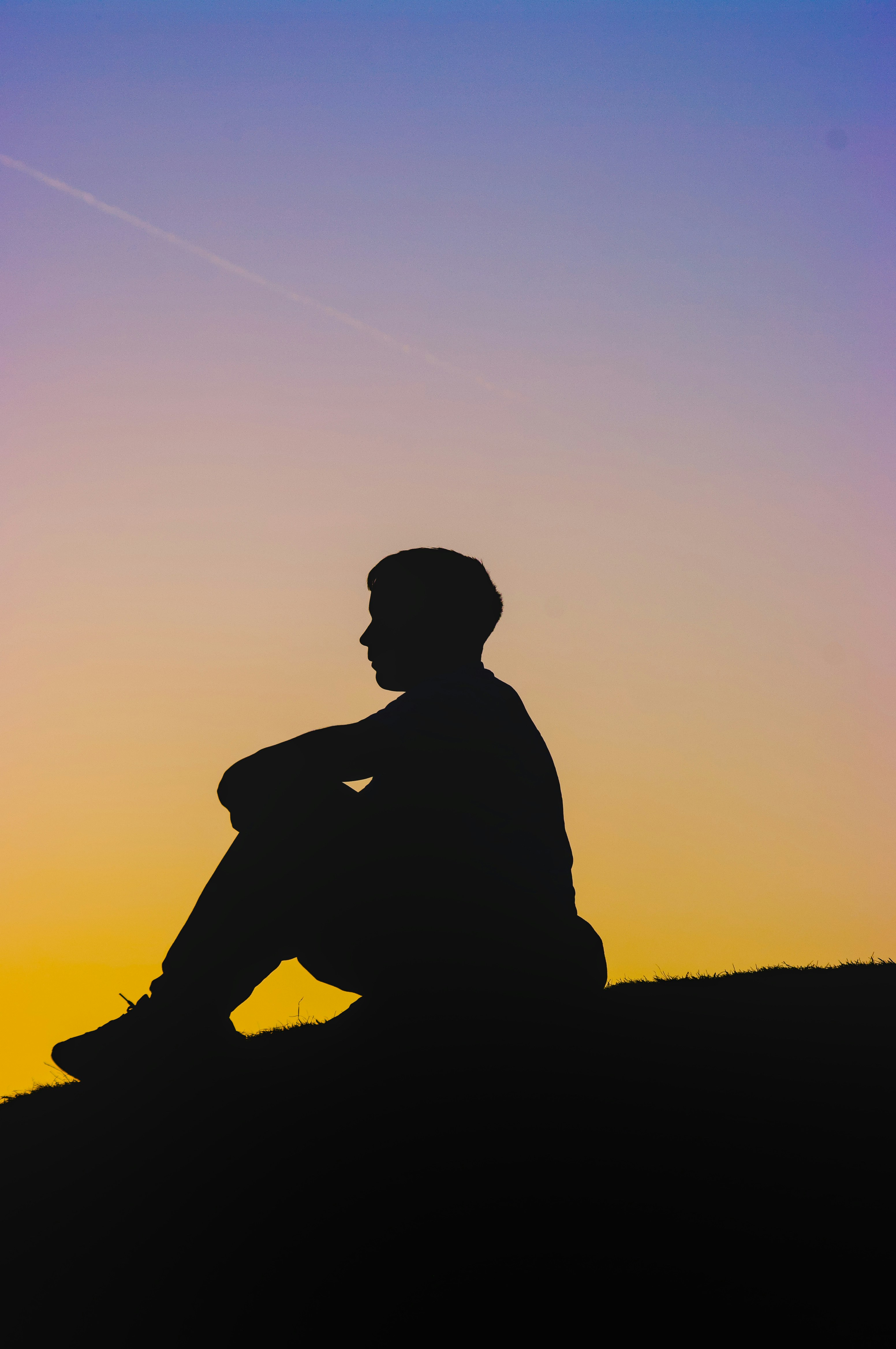 Silhouette at Sunset: A Quiet Moment on the Hill