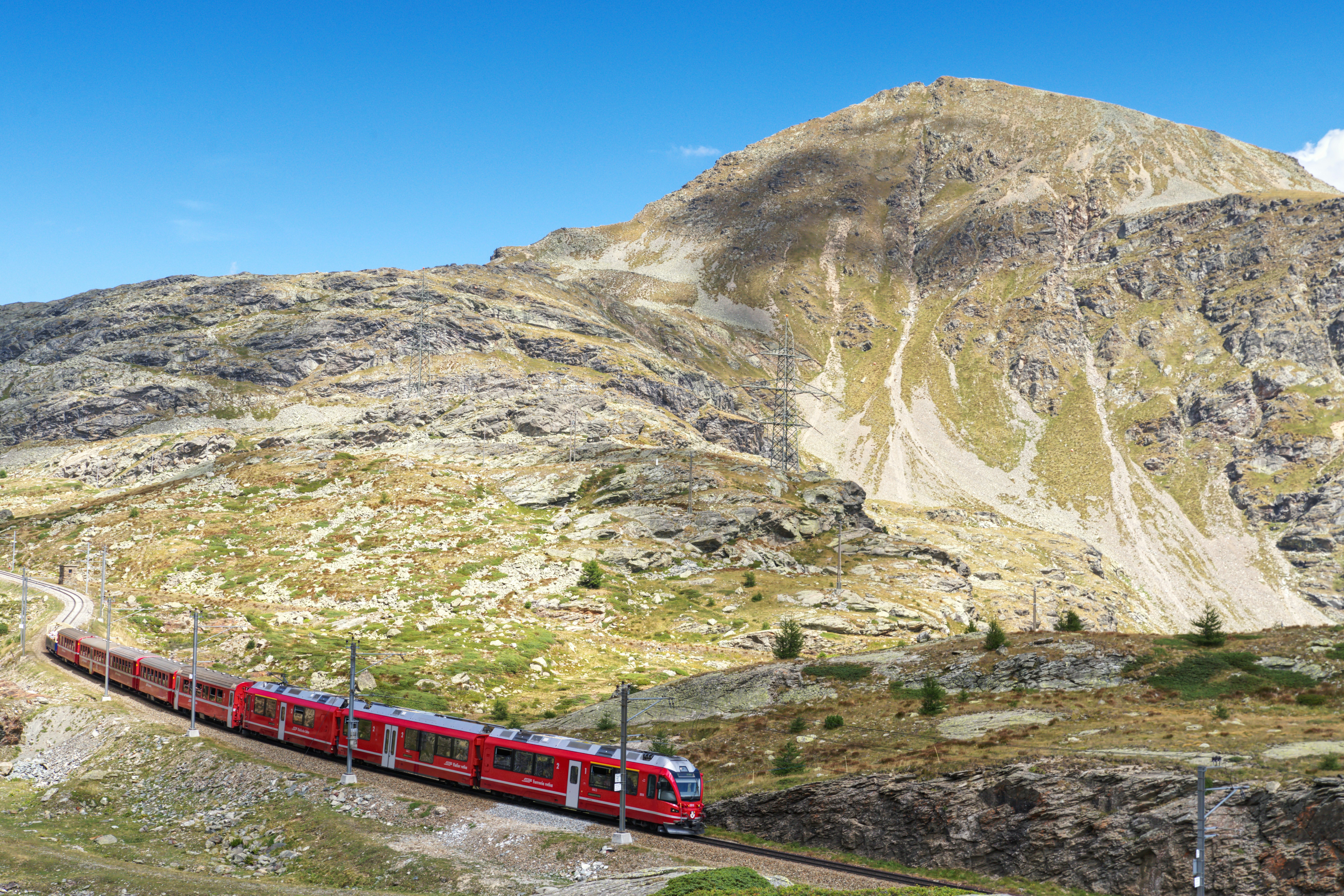 Red Mountain Express Carving Through a Rugged Alpine Pass