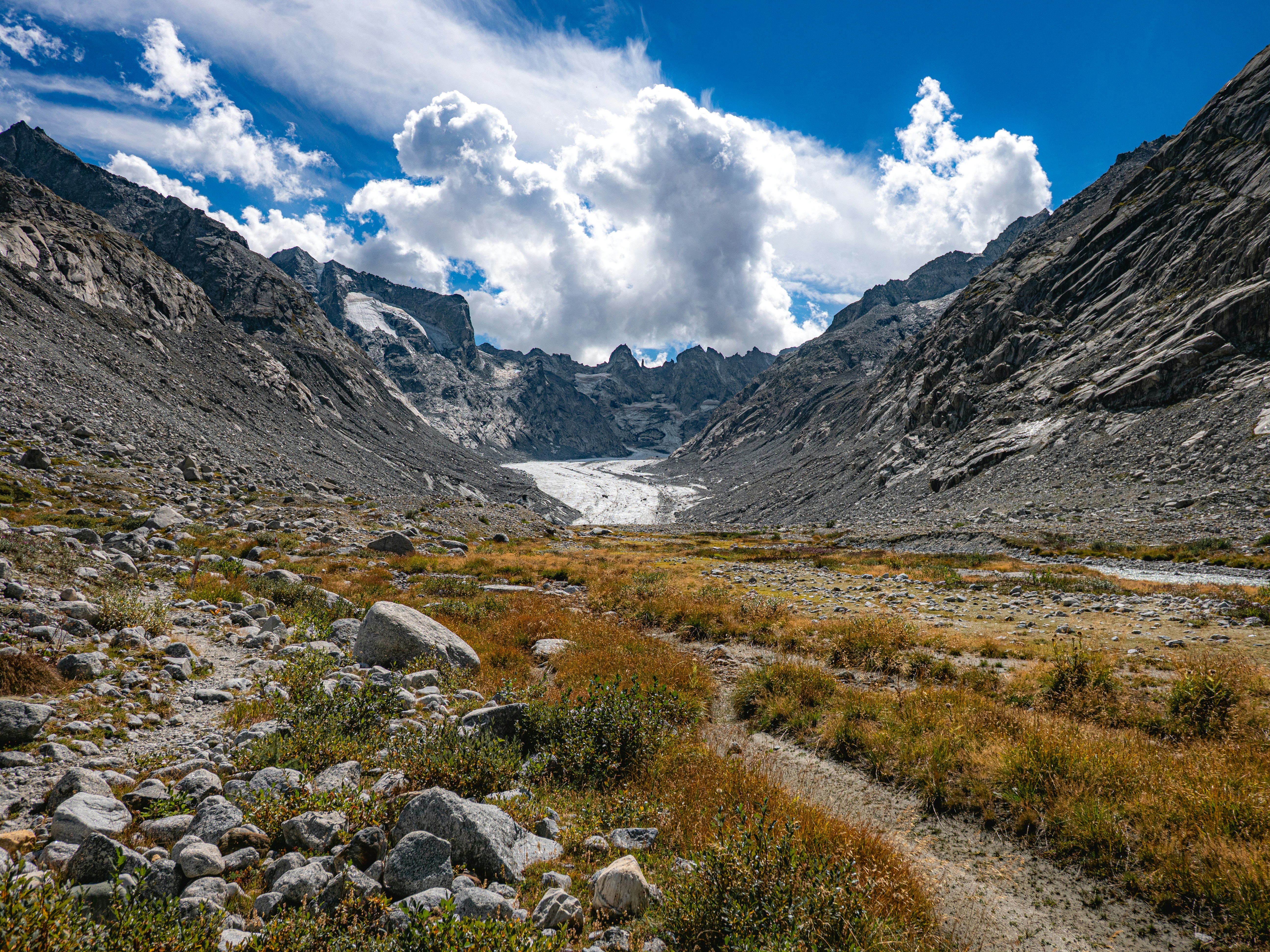 Glacial Valley Confluence Under Open Sky