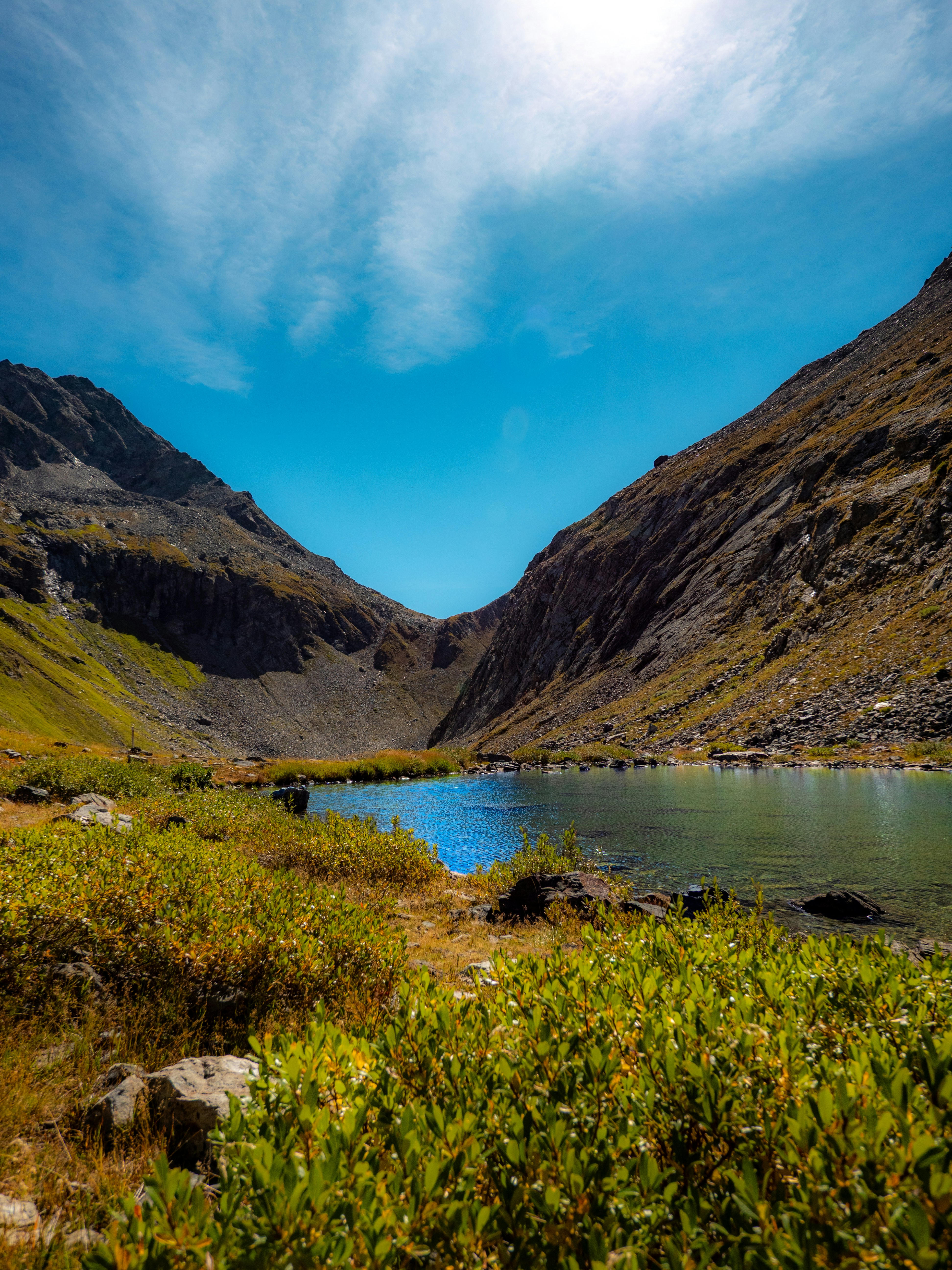 Azure Basin Under a Sharp Alpine Sky