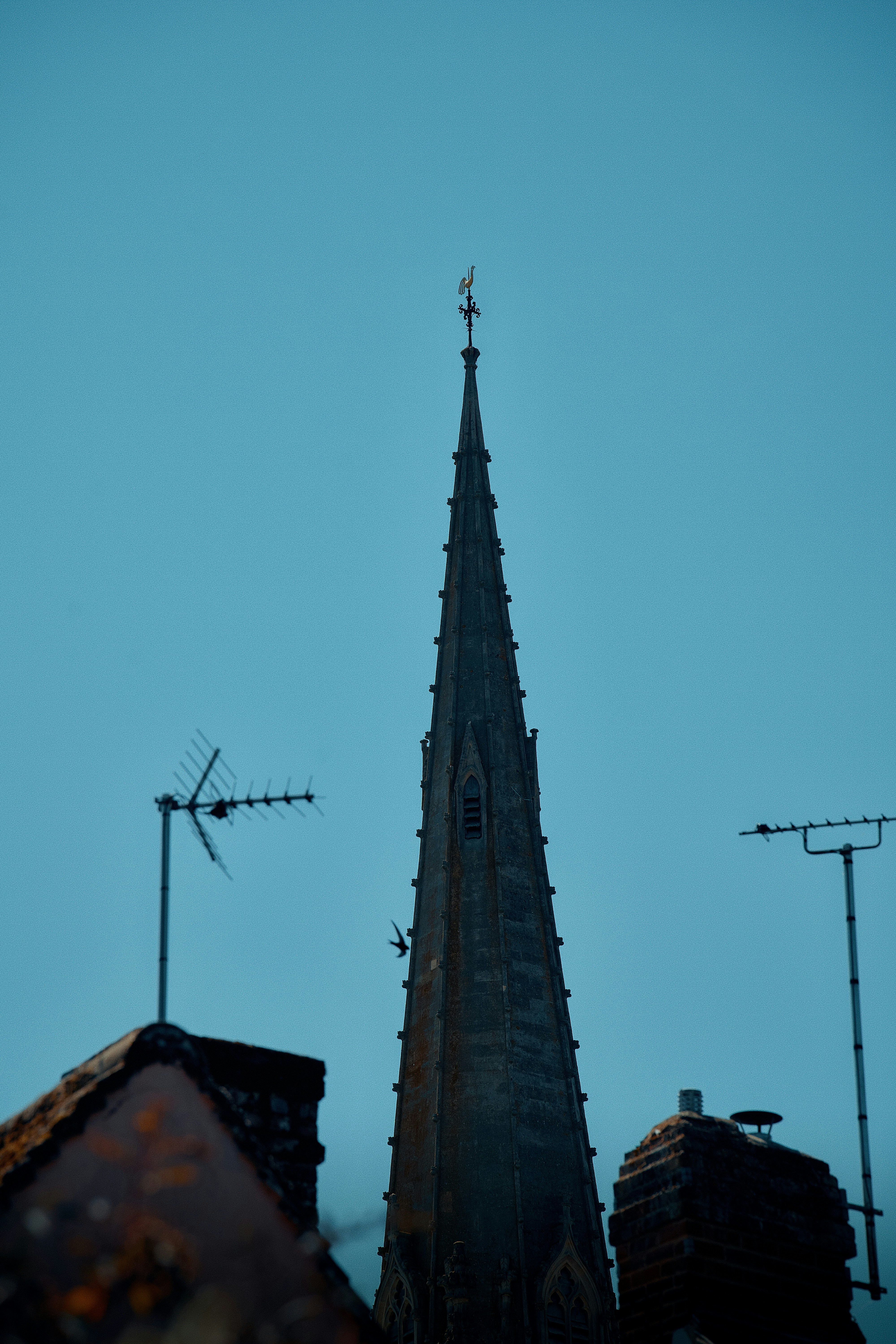 Spire Under a Clear Blue Noon
