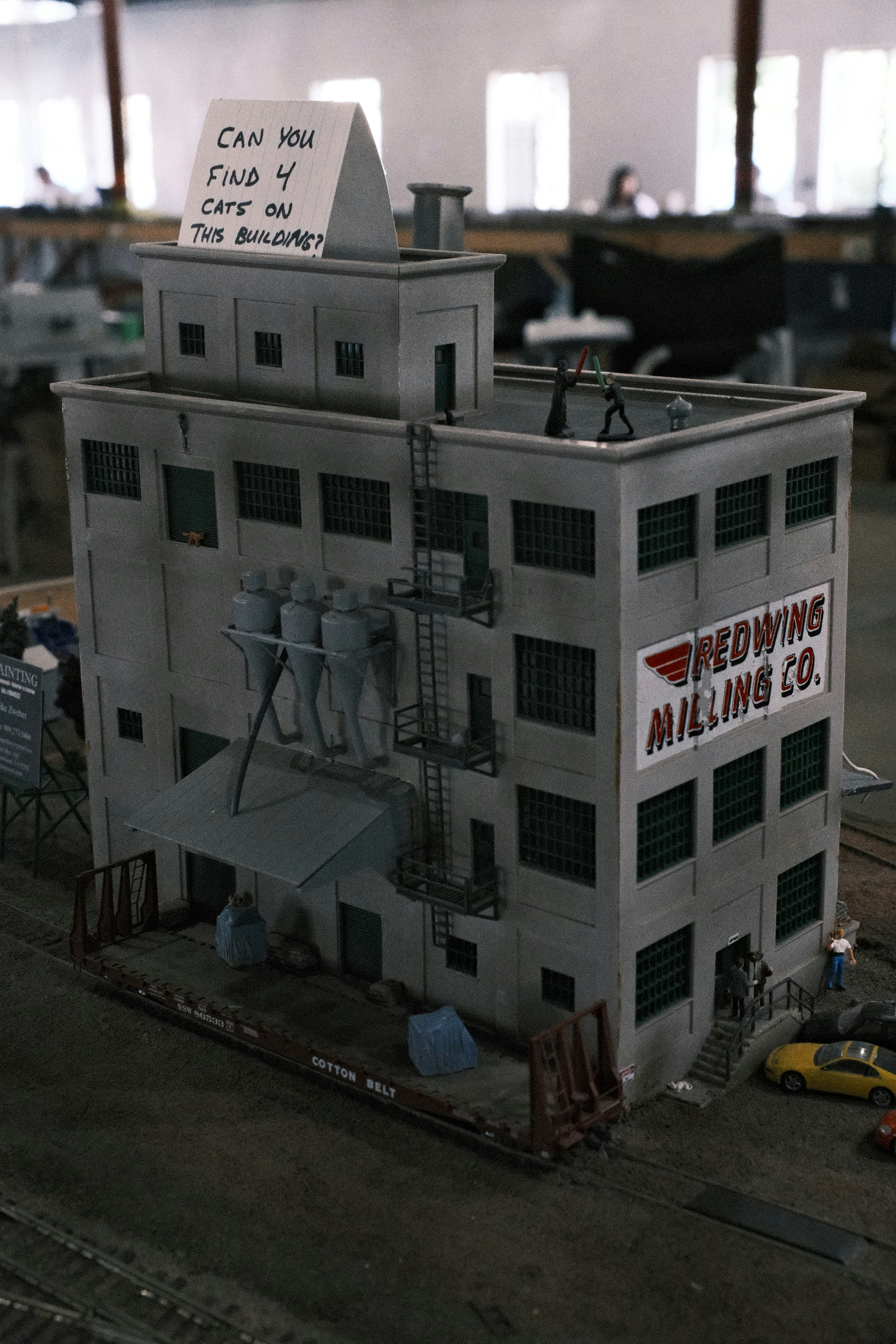 Miniature Factory at Rest: A Detailed Model Scene with Redwing Milling Co.