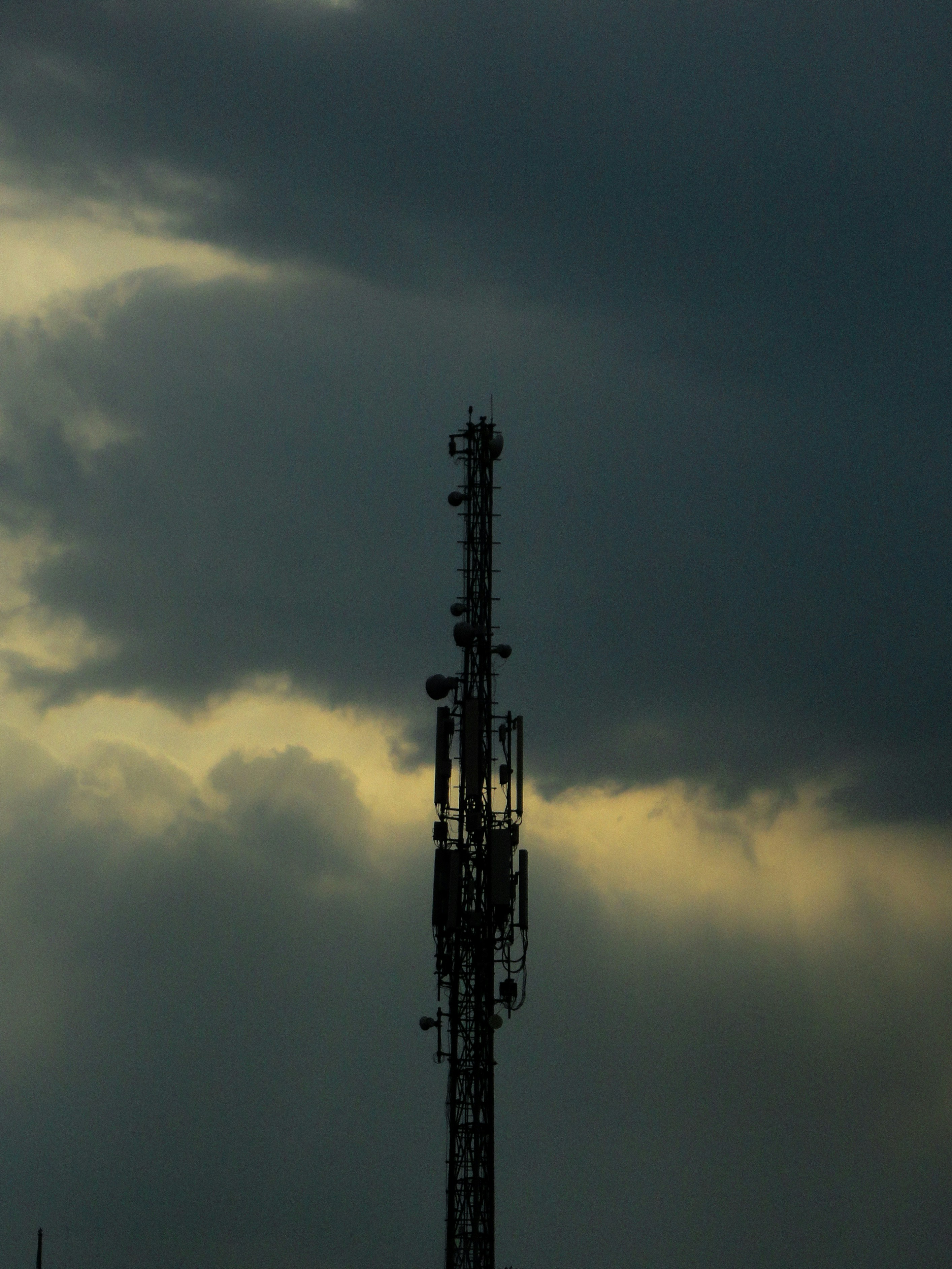 Silhouette Lattice: A Communication Tower against a Riven Sky