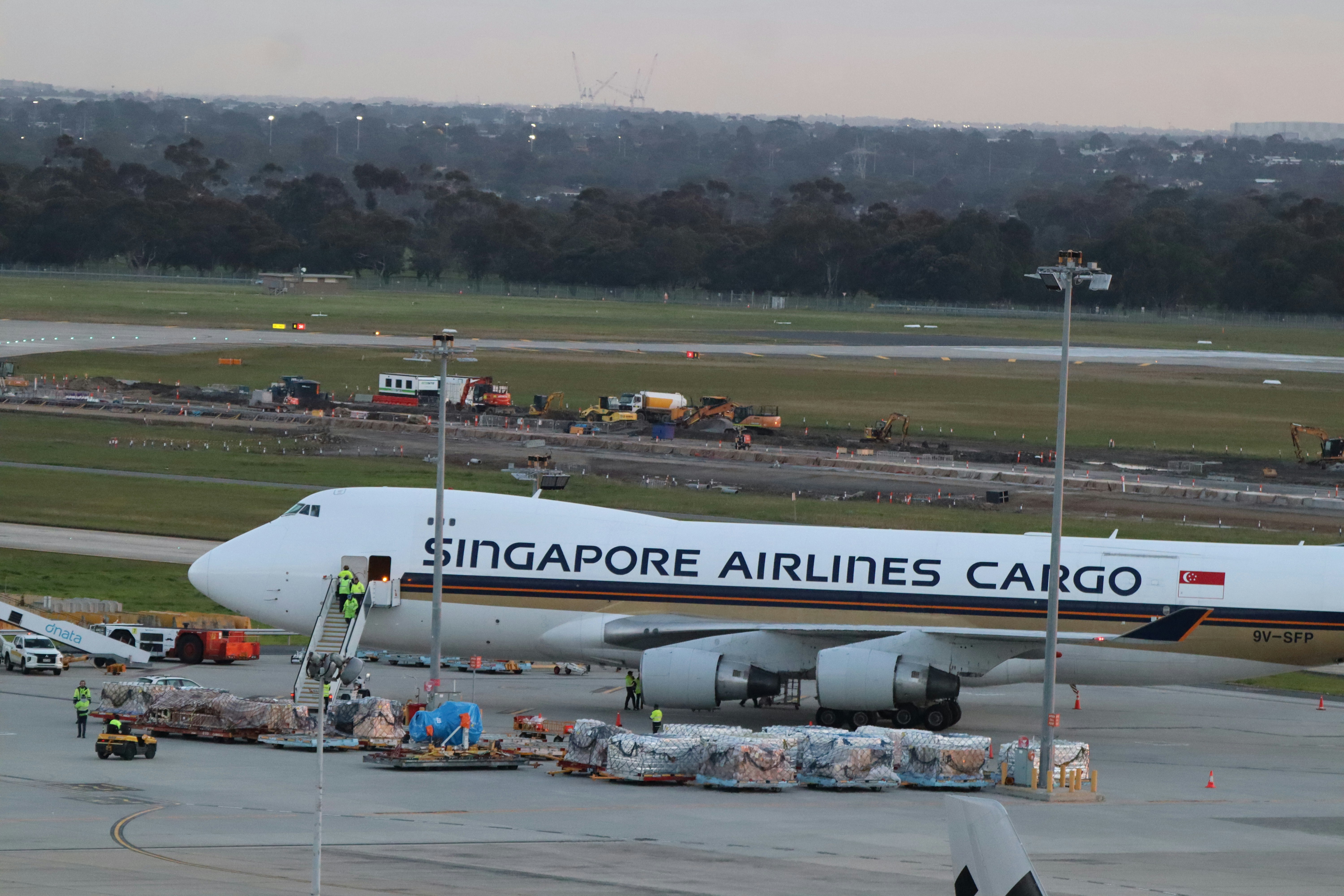 Gateway to Cargo: Singapore Airlines freighter at the tarmac