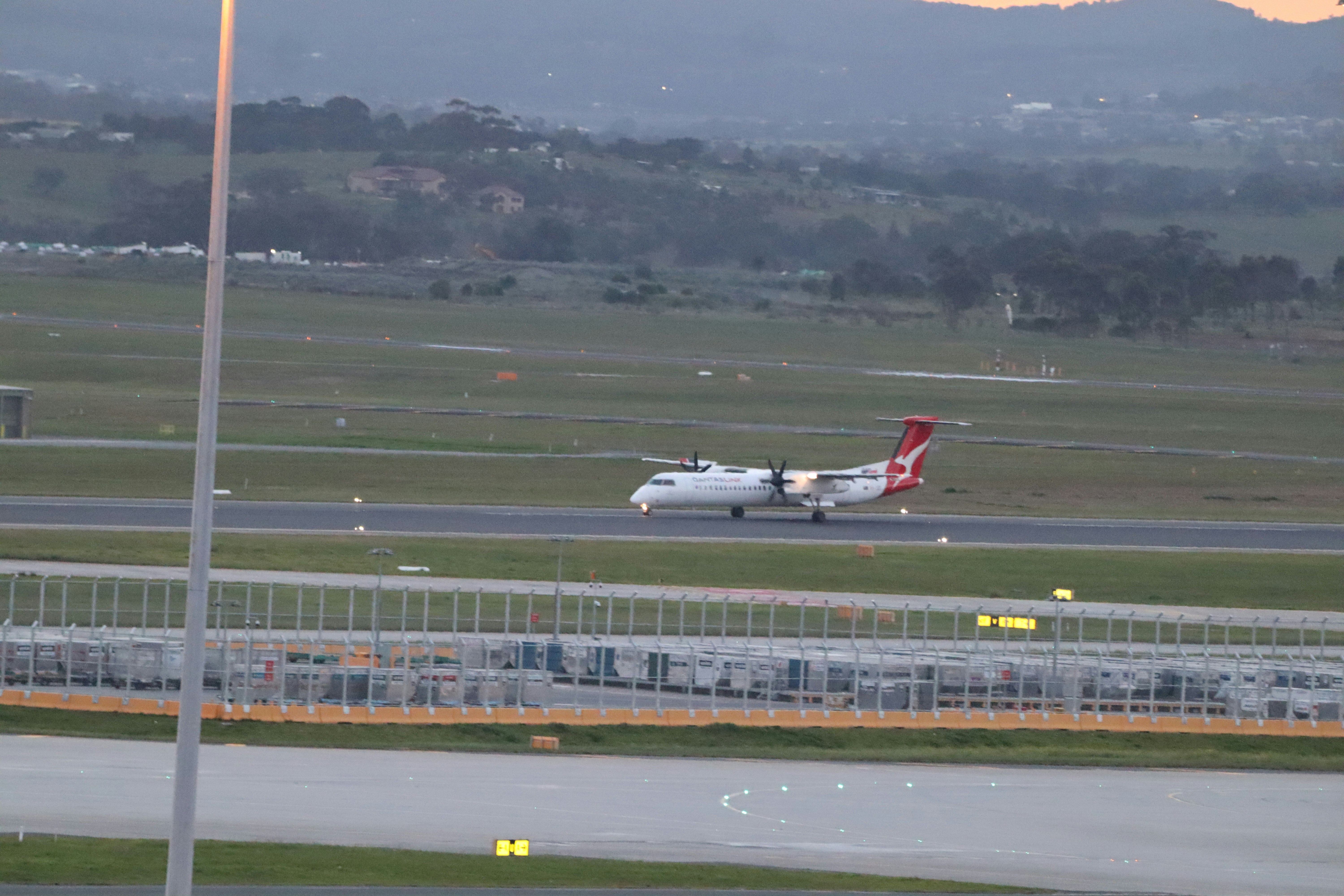 Turboprop Glide: A Quiet Taxi at Sunset