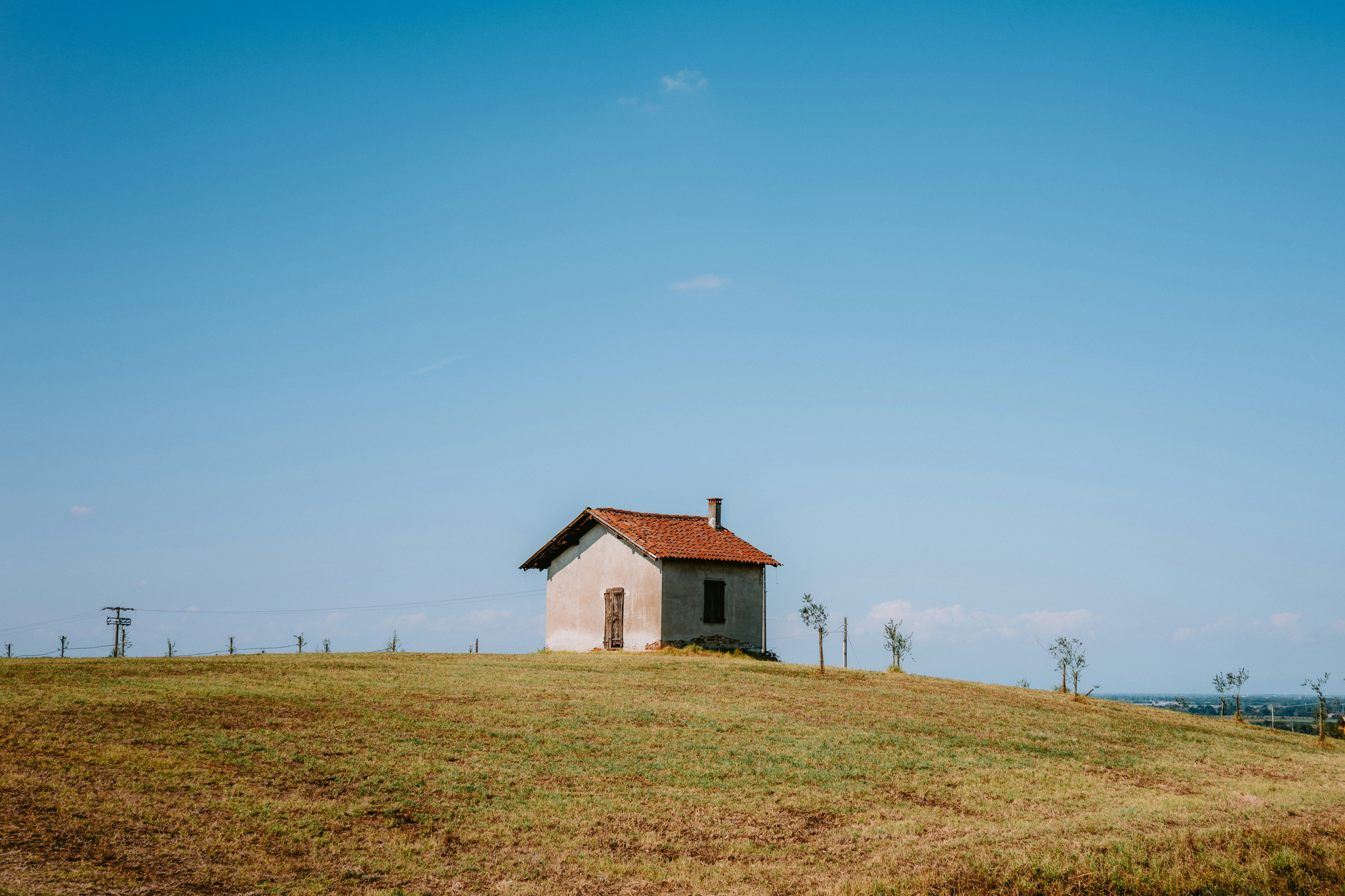 Hilltop Cottage under a Vivid Blue Dome
