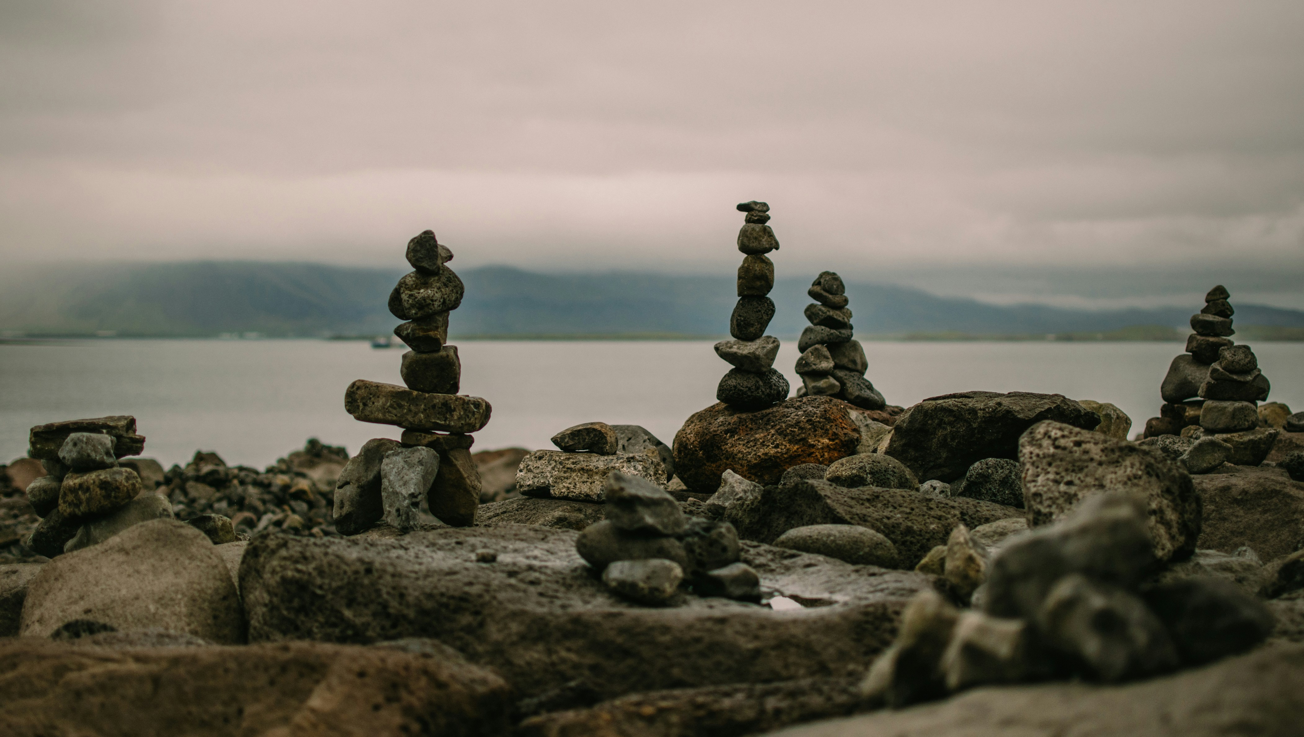 Stone Sentinels by the Shore