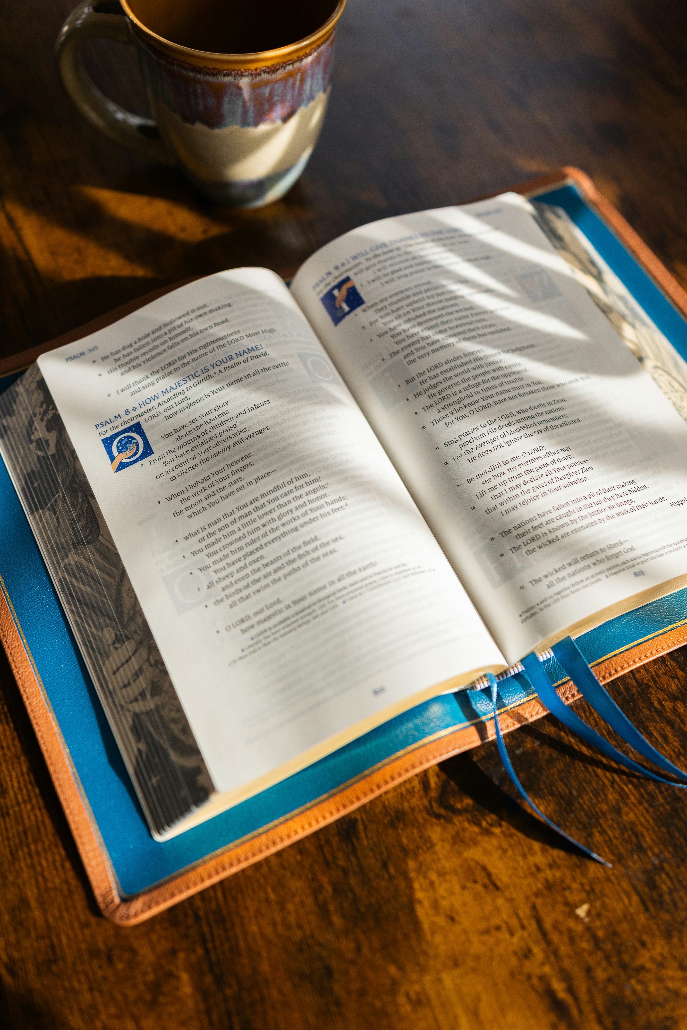 Open Pages, Warm Light: A Quiet Morning with Coffee and a Bible