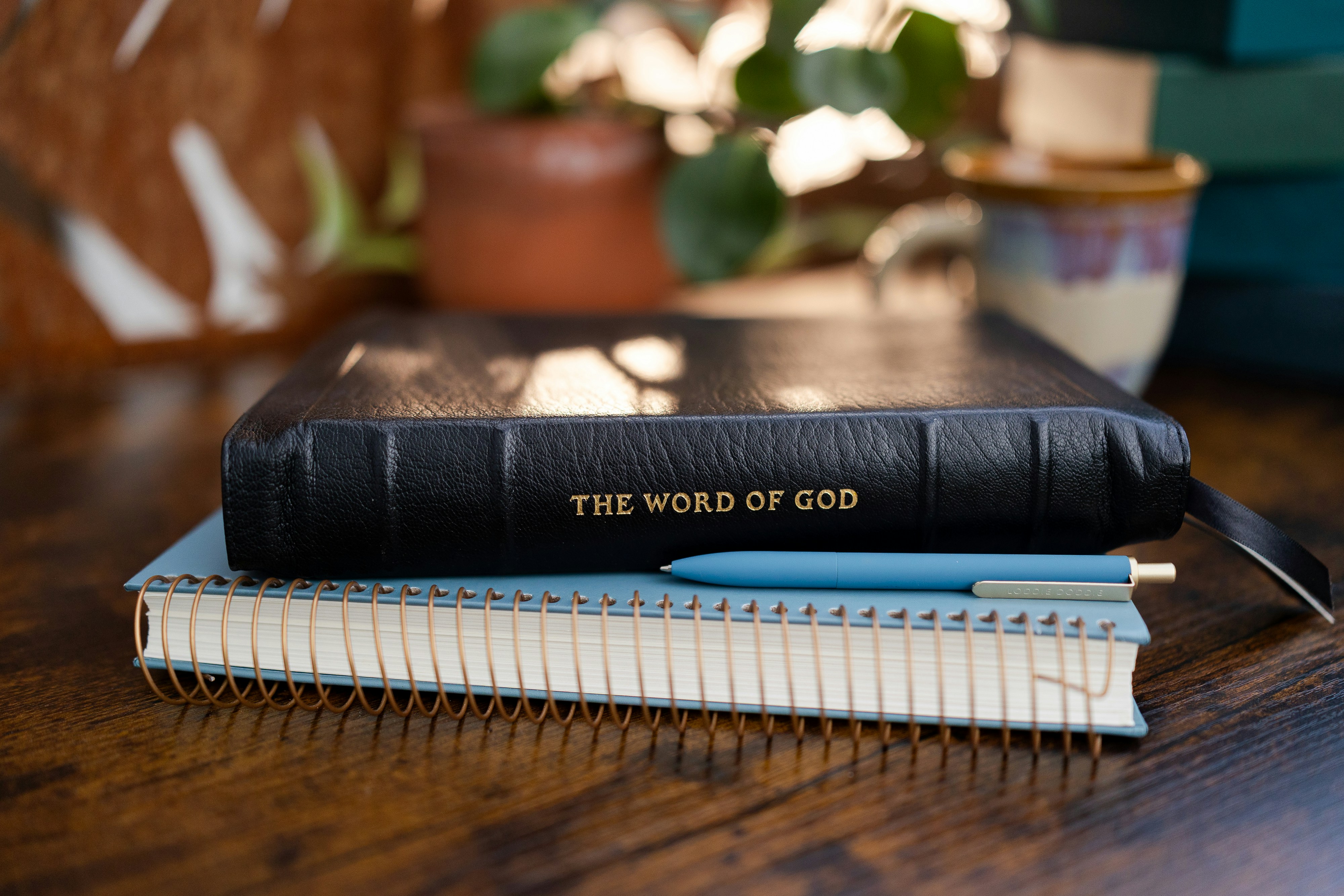 The Word of God Resting Above a Quiet Desk