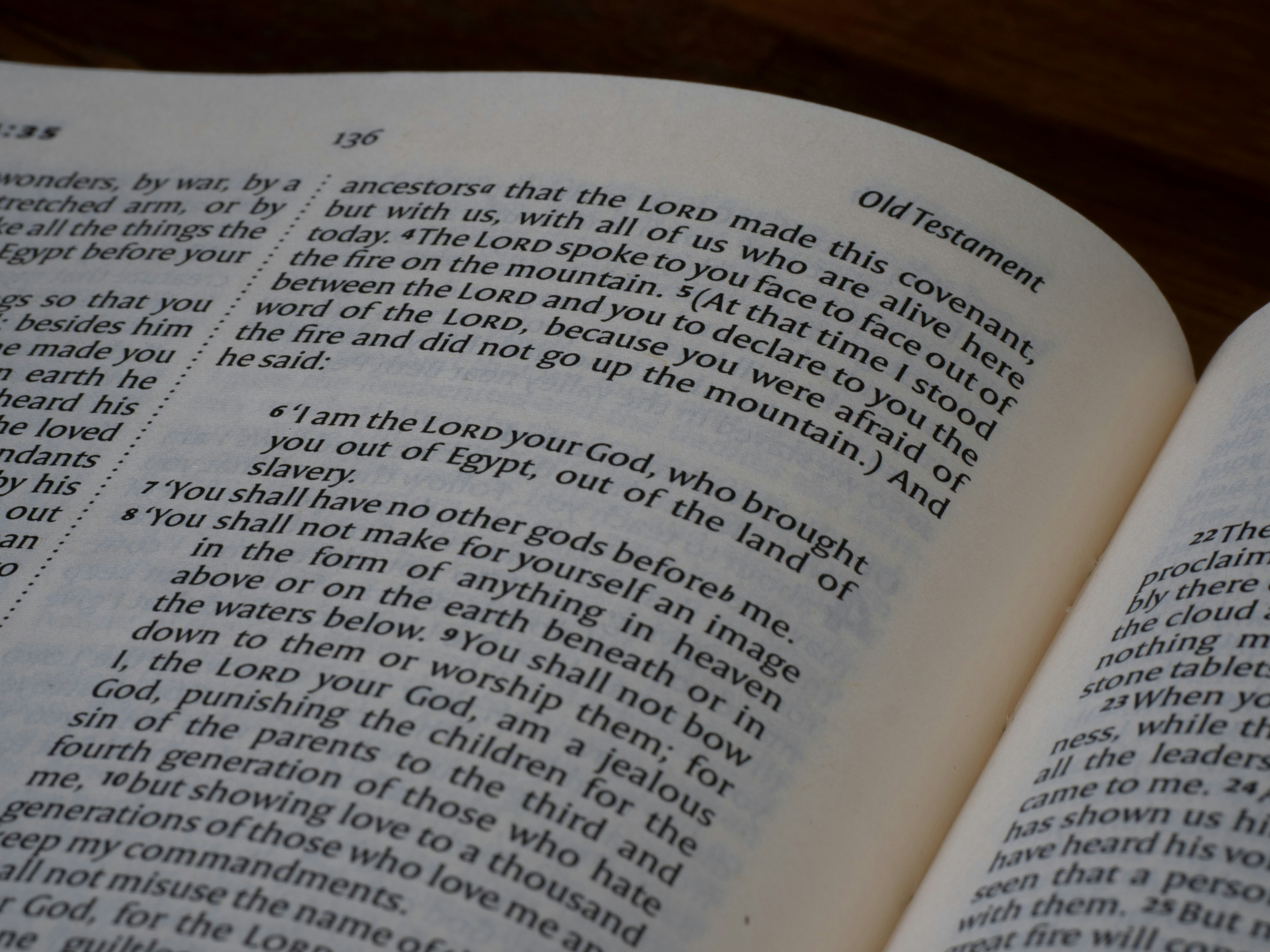 Old Testament Pages Curled, Focused on the 136 Page Number