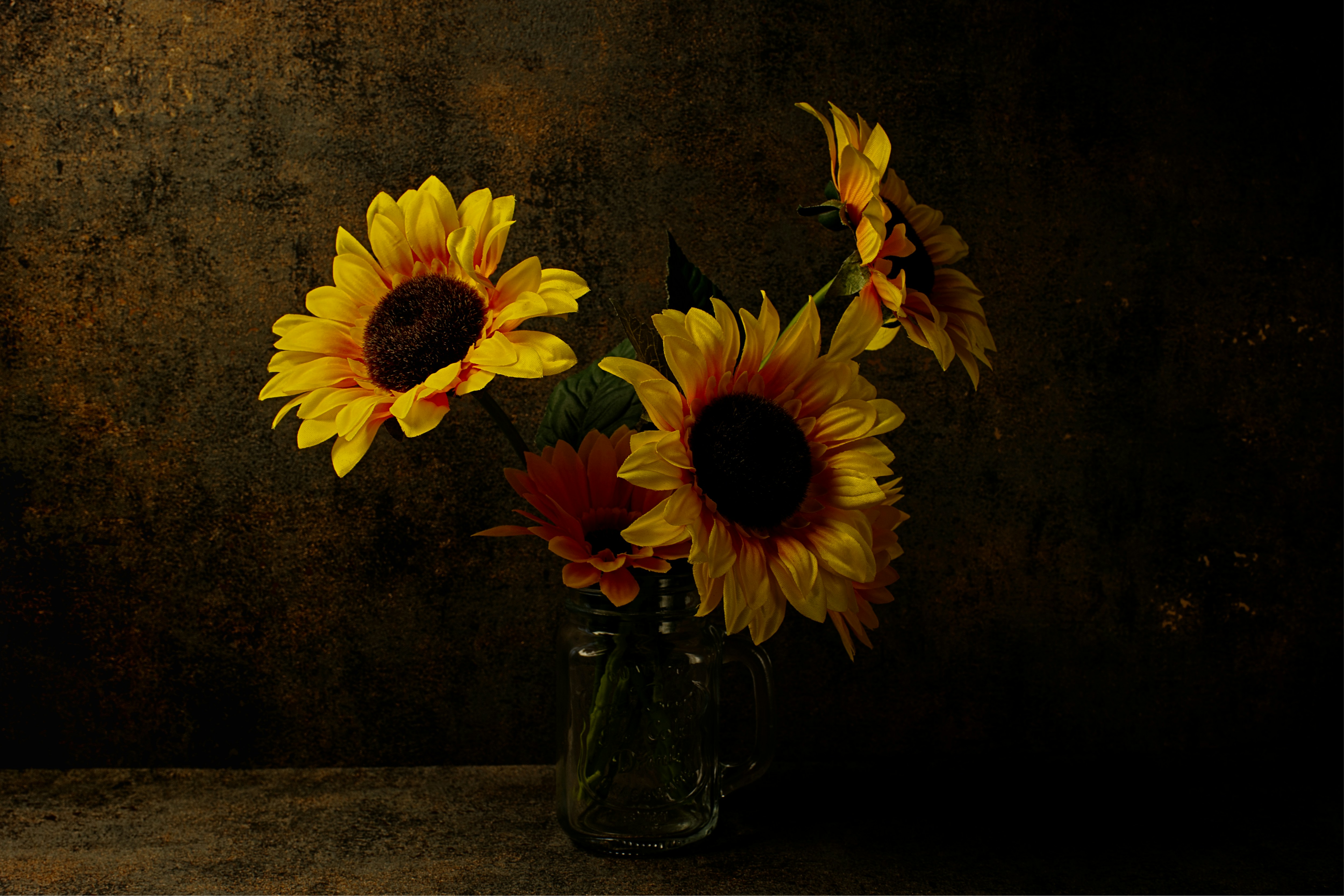 Sunflowers in a Quiet Vessel: A Dusk Portrait