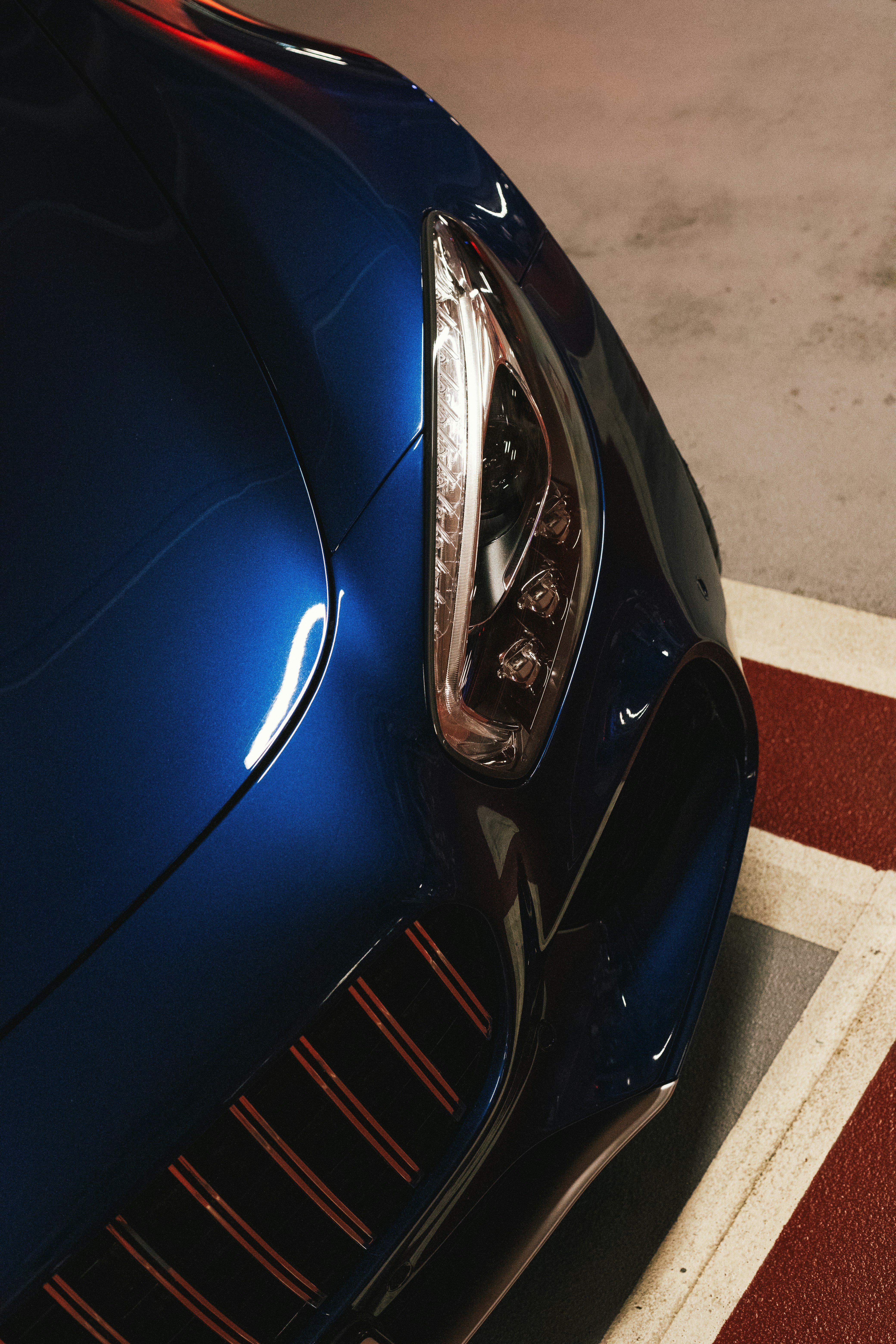 Blue Chrome: The Glistening Headlight Portrait