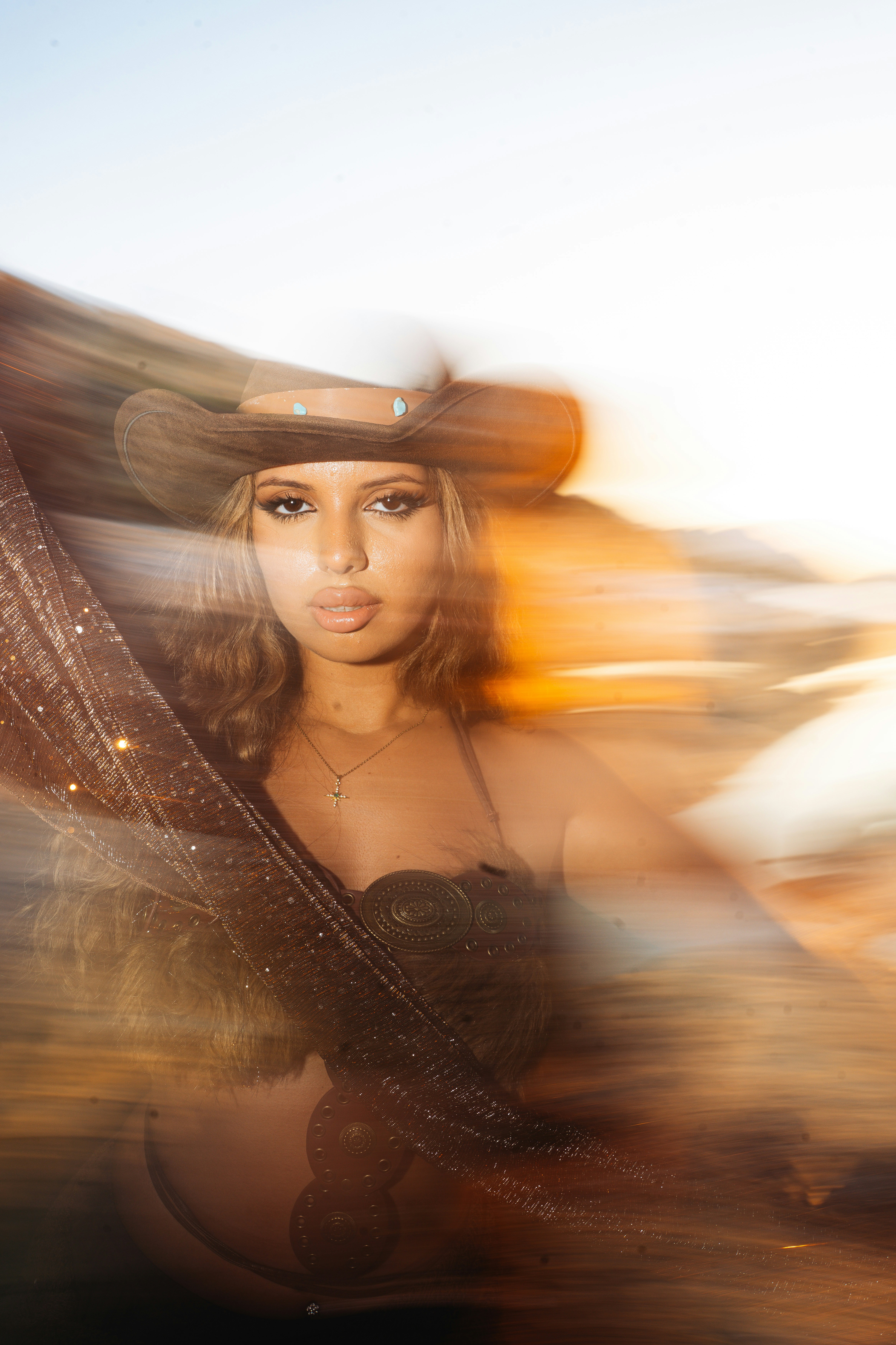 Dusty Light, Quiet Gaze: A Western Portrait in Motion