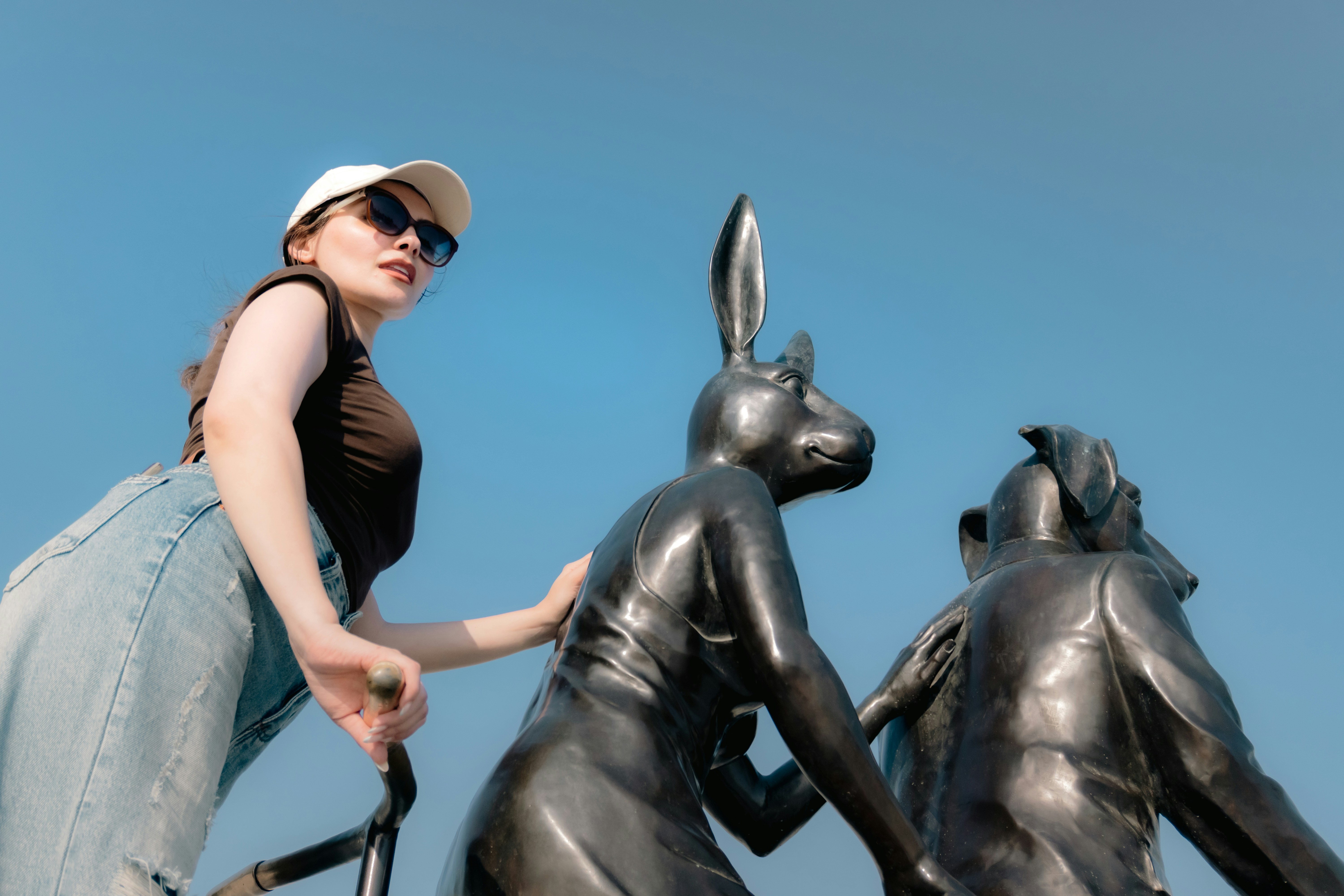 Emerald Sky and Bronze Figures: A Portrait with a Muse by the Monoliths