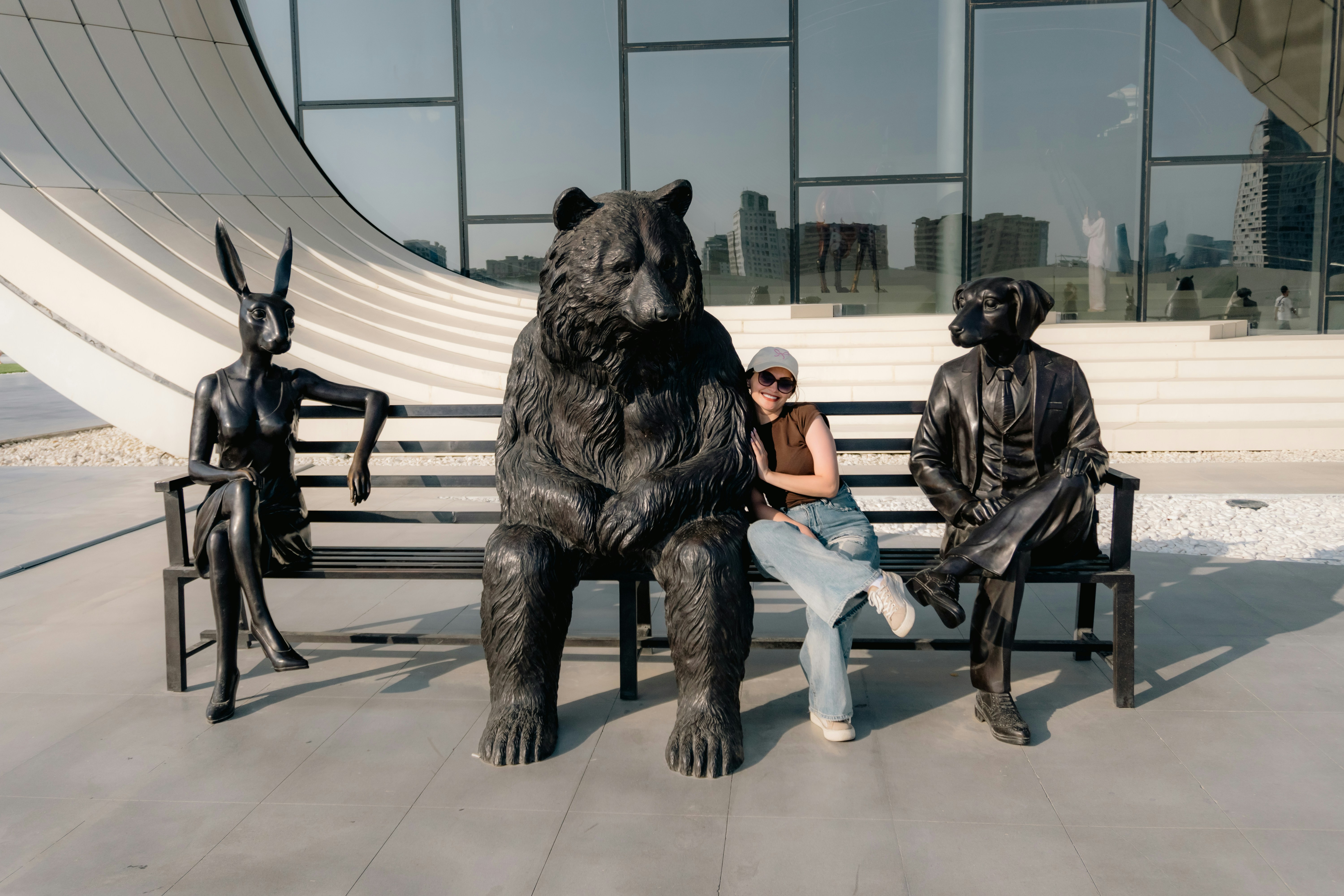 Urban Zen: A Woman Between Bears and Bronze