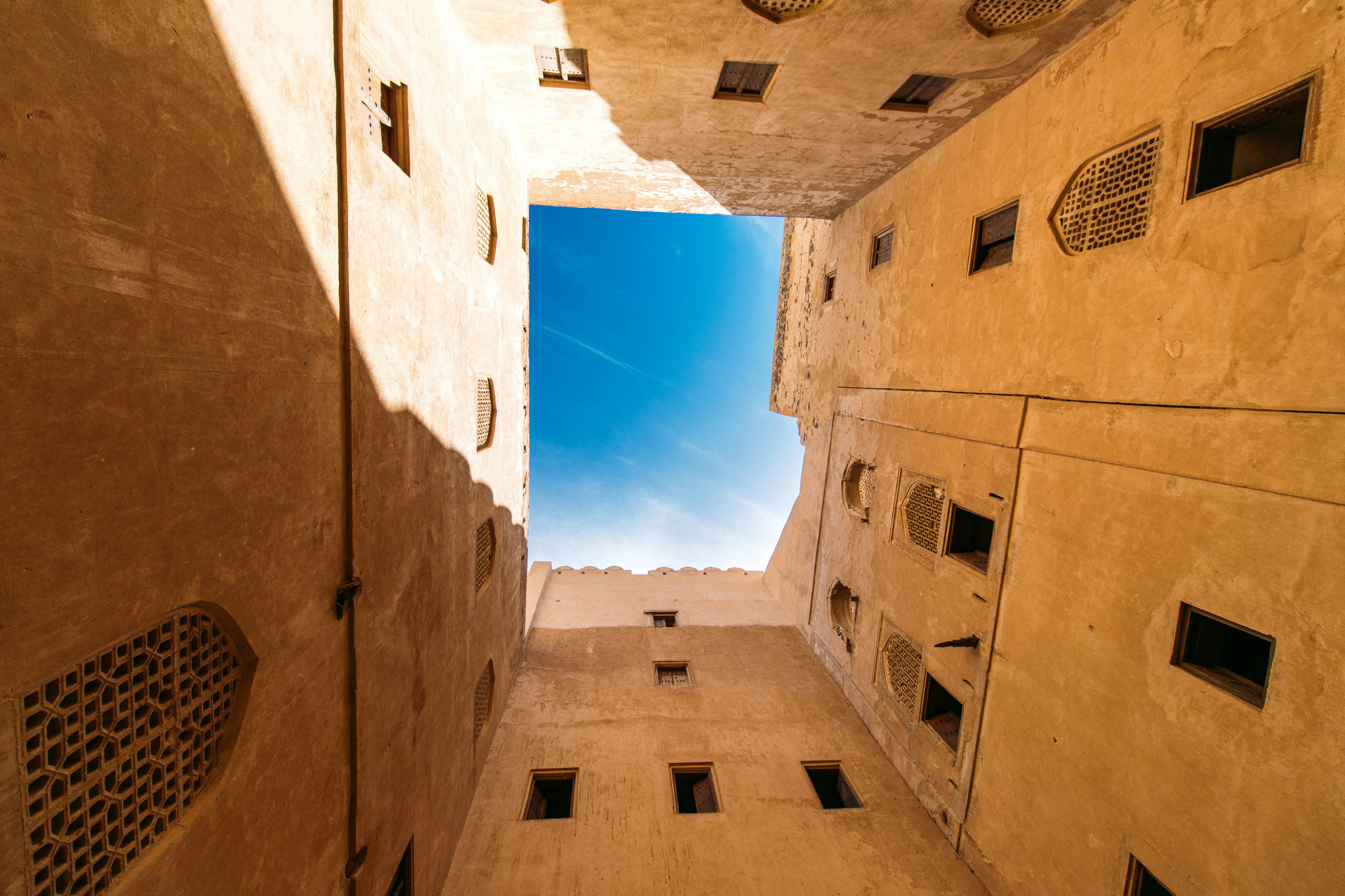 Open Sky Framed by Desert Courtyard Walls