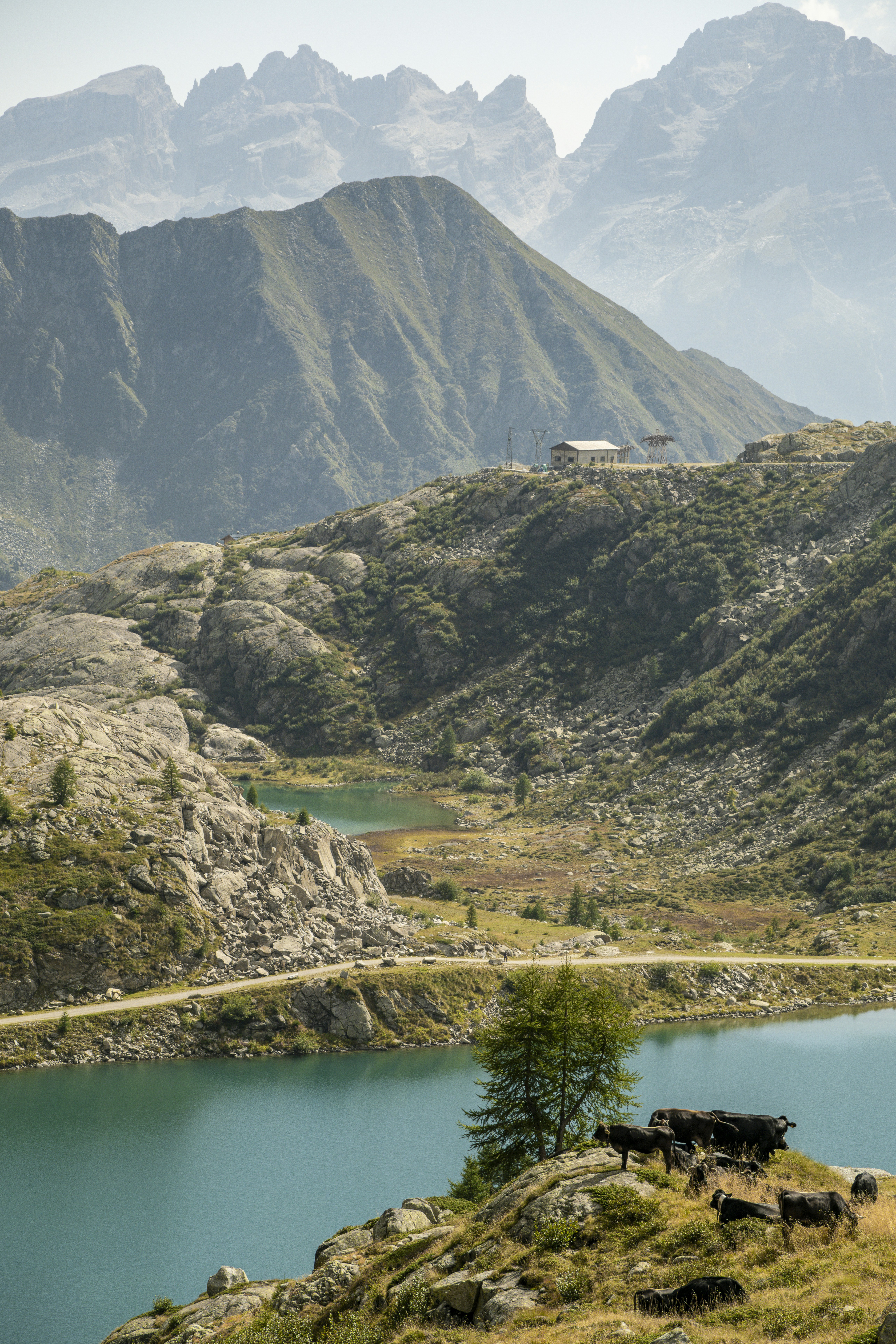 Hilltop Refuge Beside Turquoise Glacial Lake