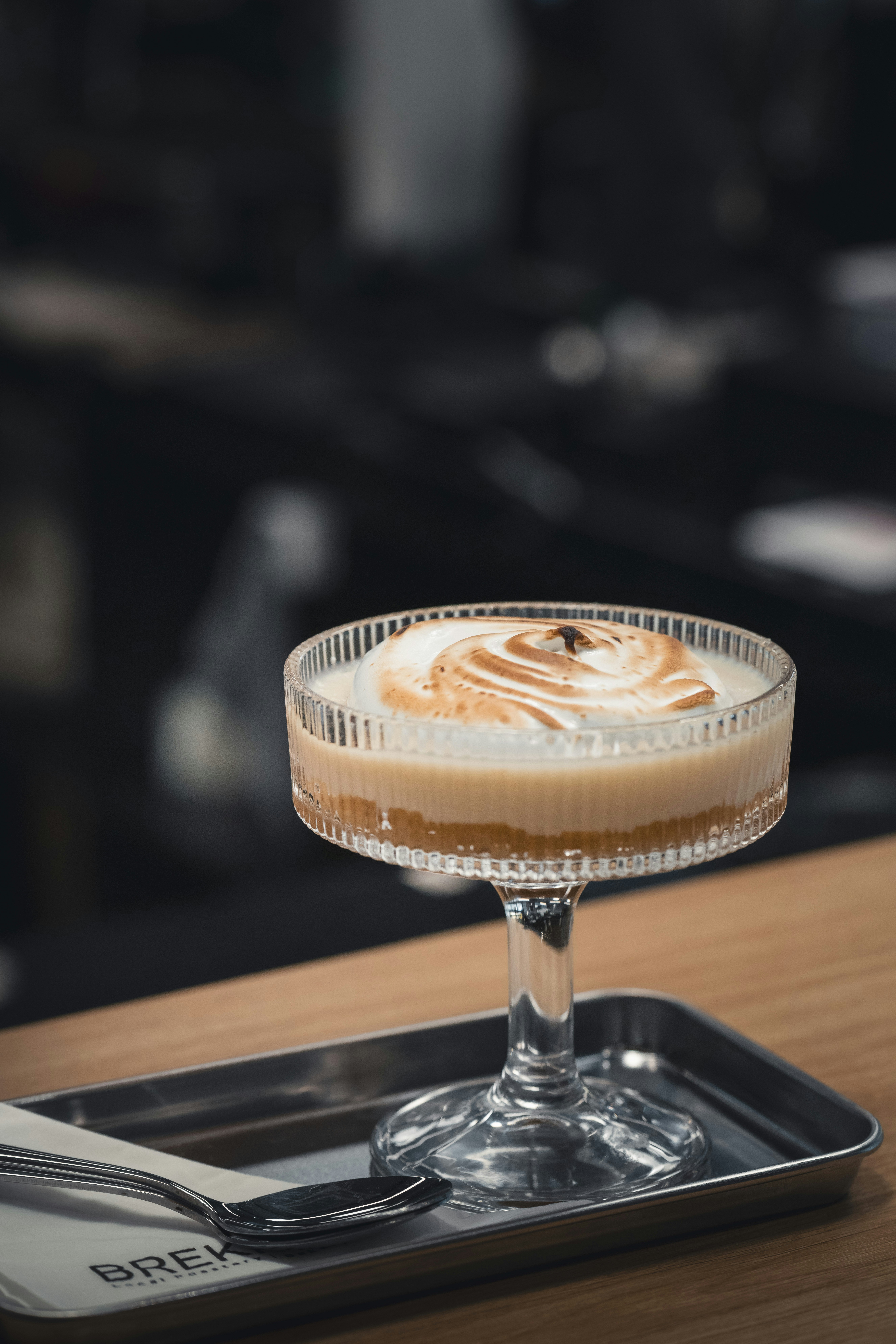 Glazed Tiramisu Cocktail in a Crystal Glass