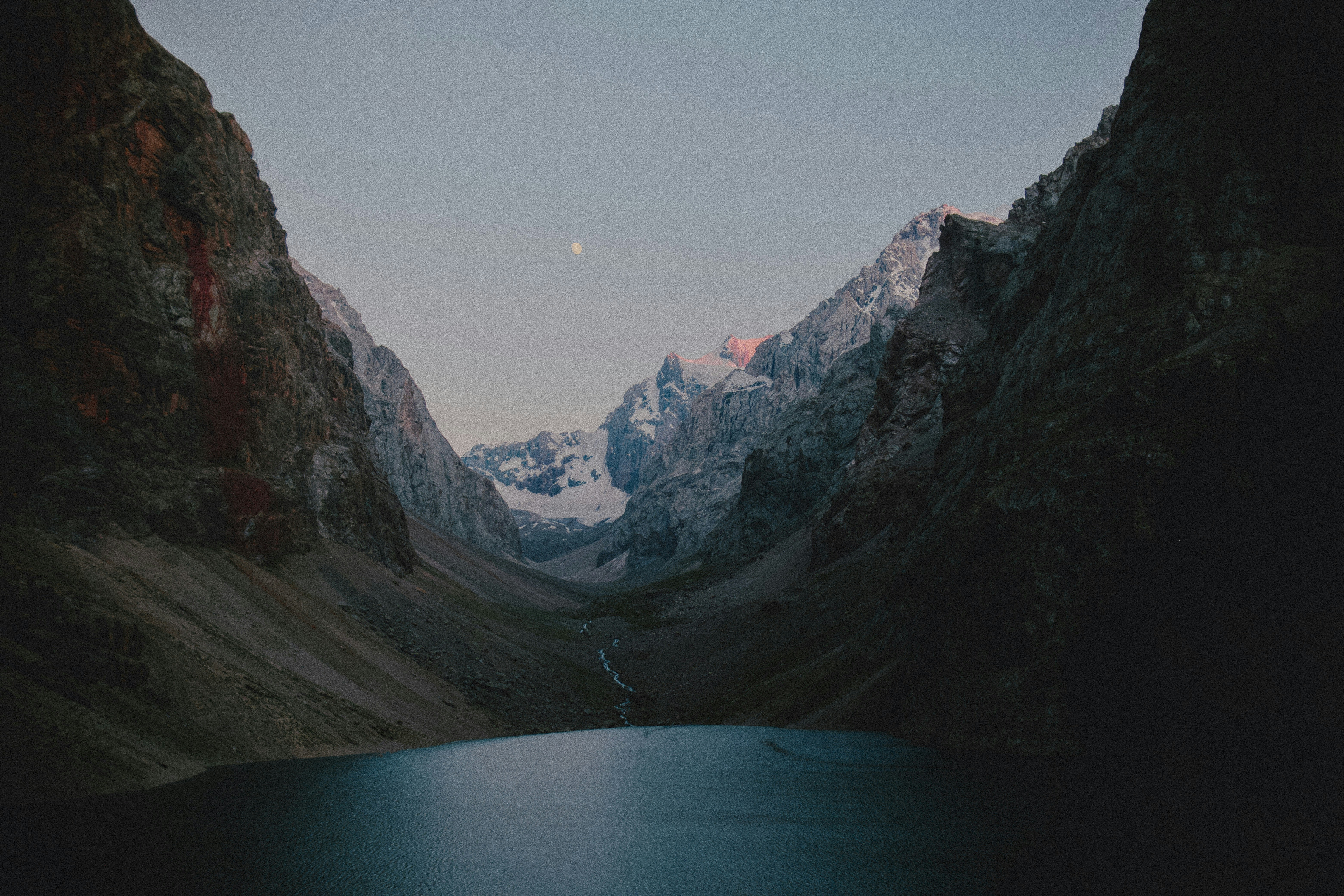 Moonlit Glen: A Glacier-Threaded Valley Under Dusk