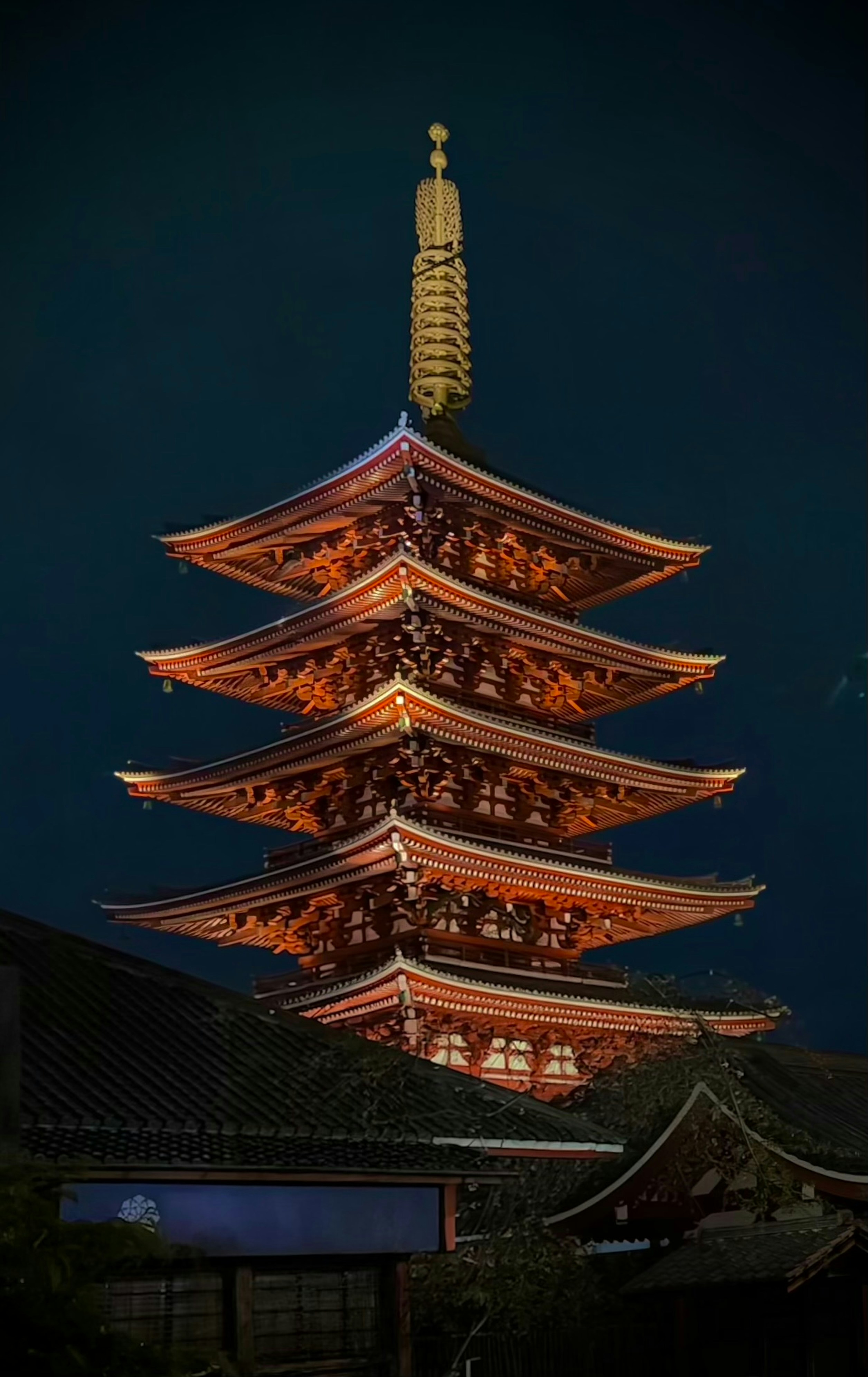 Evening Defiant: A Night-Felled Pagoda Reaches for the Sky