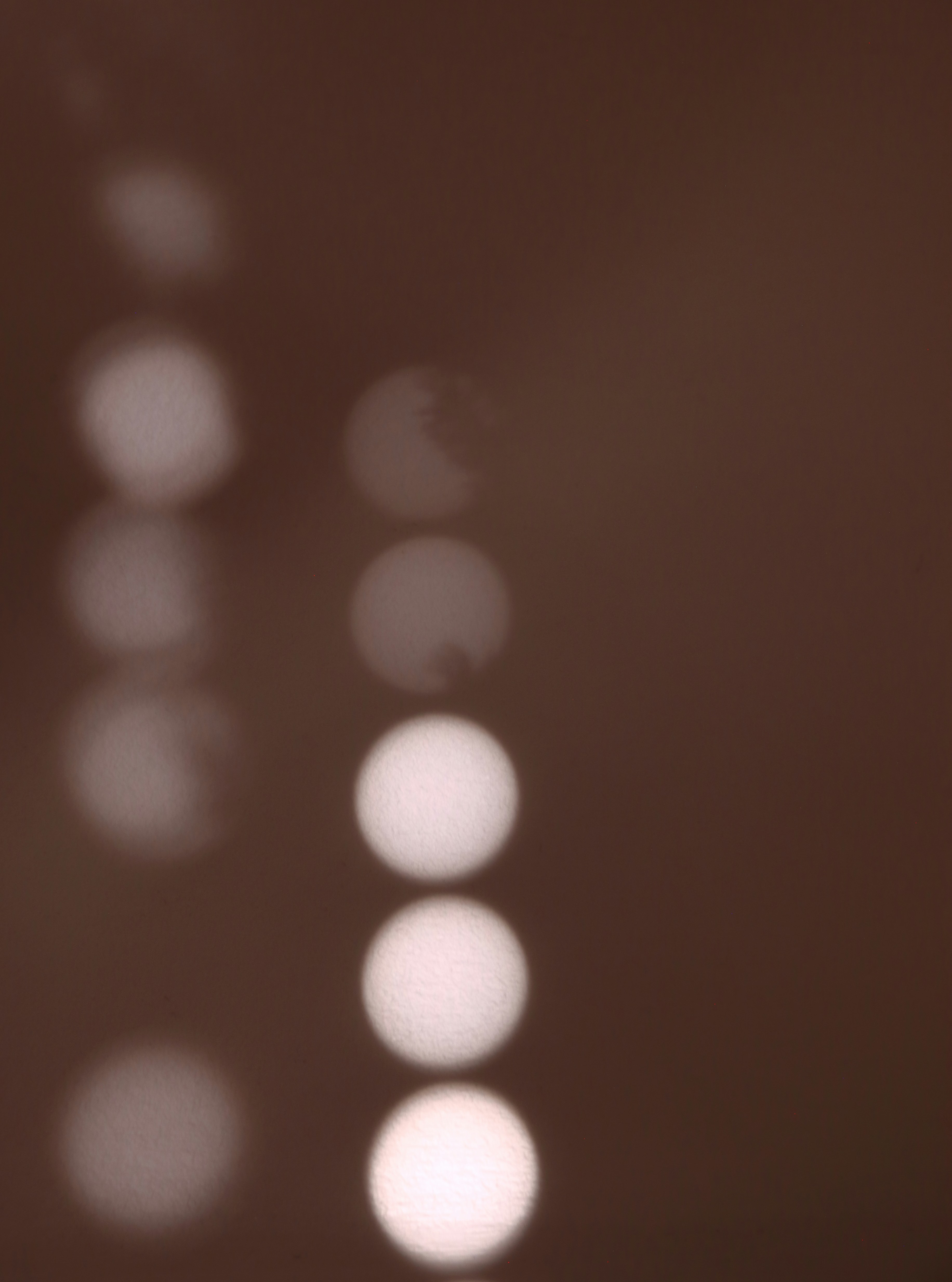 Soft Bokeh Roll: Vertical Orbs in Chocolate Haze
