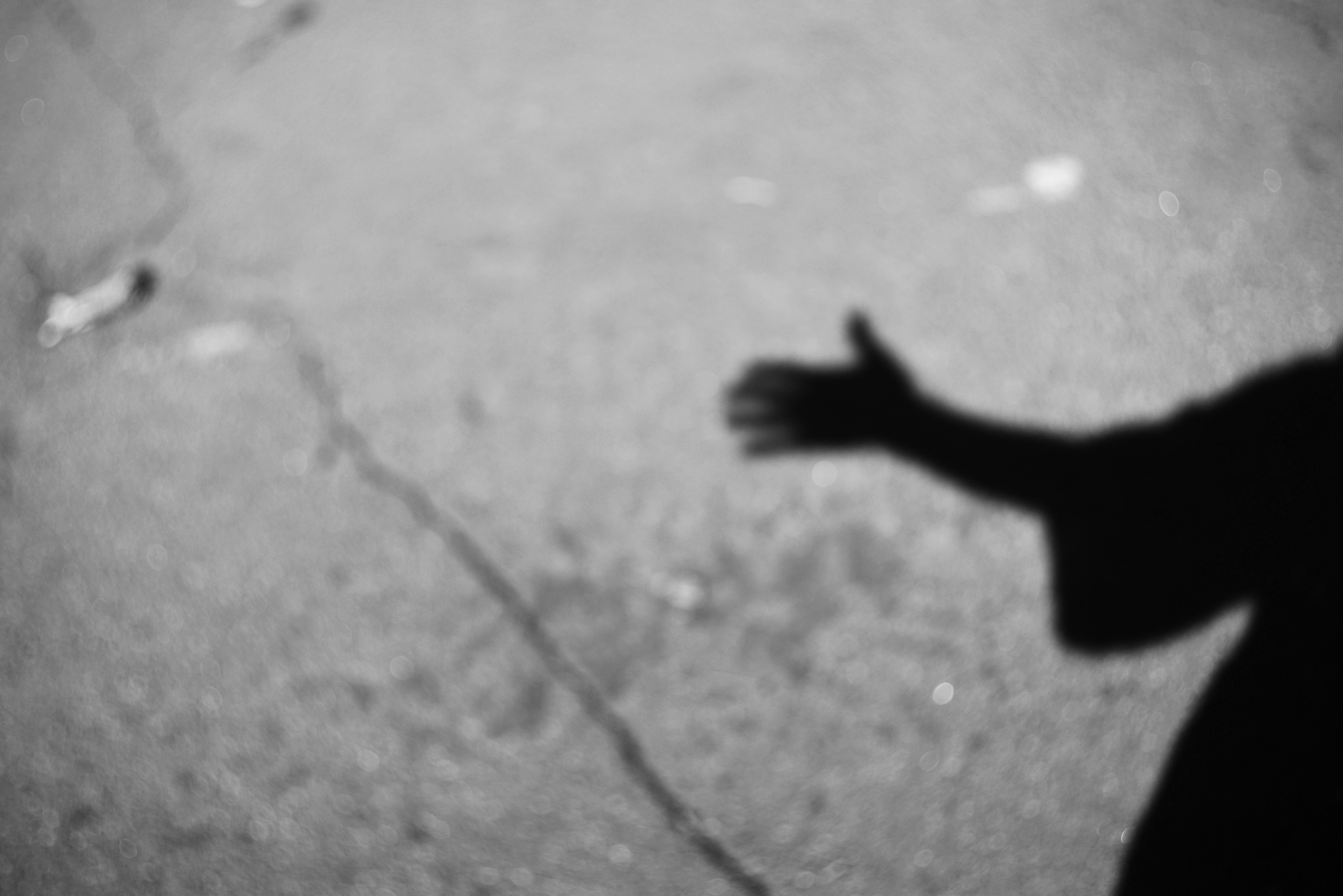 Shadow Gesture: A Soft Focus Moment on the Street