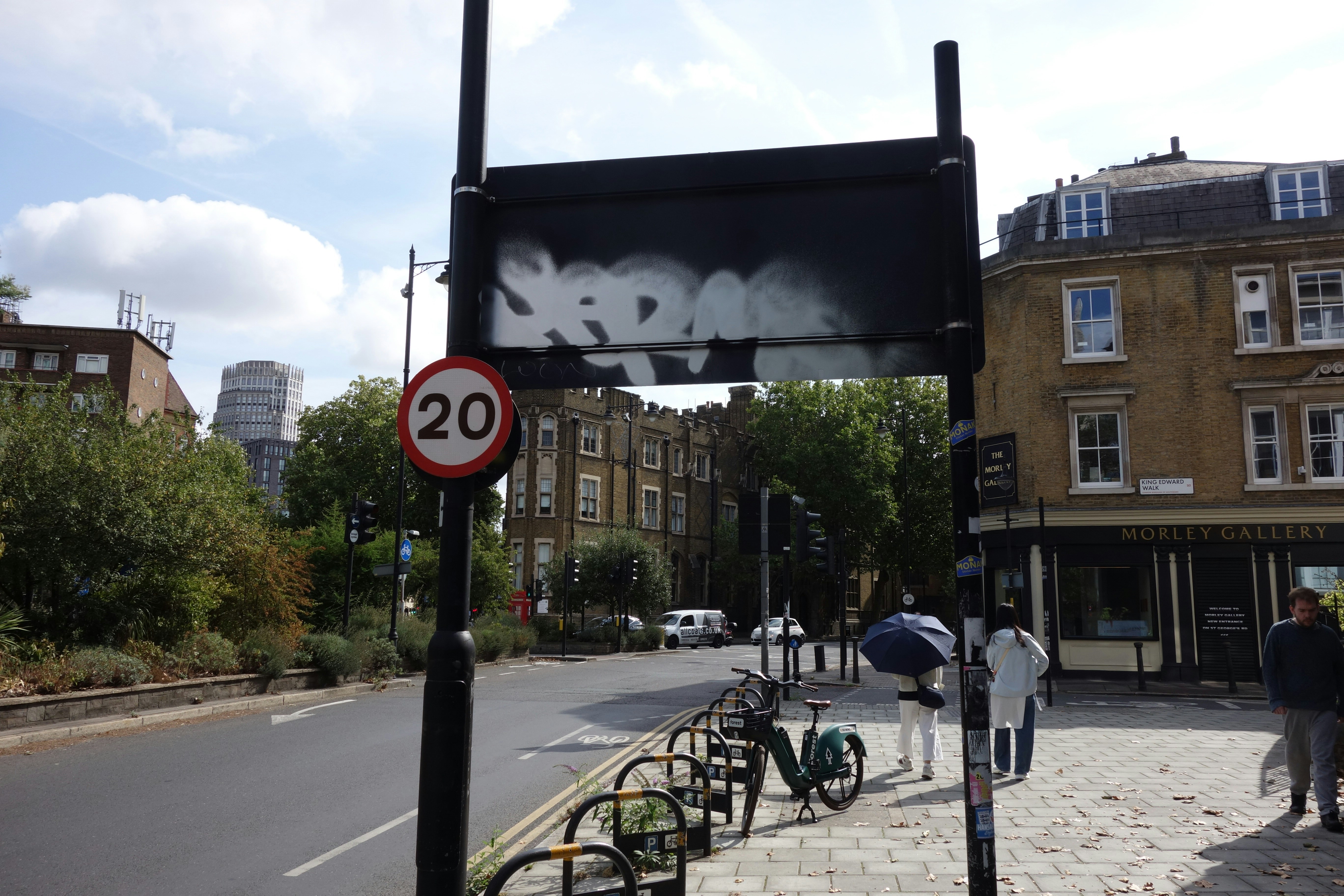 City Street Portrait Under a Graffiti Frame