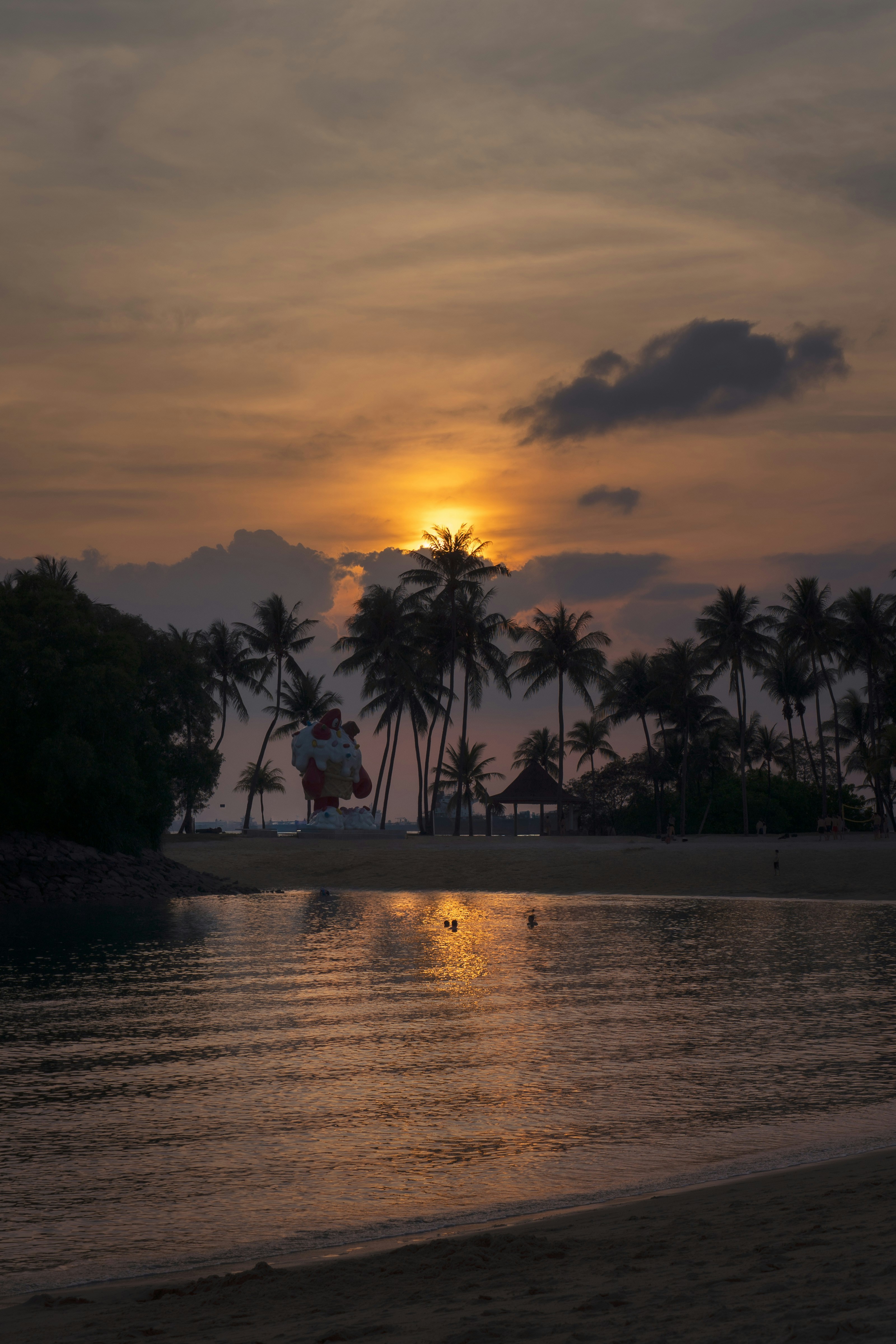 Sunlit Silhouette over Tidal Palm Canopy