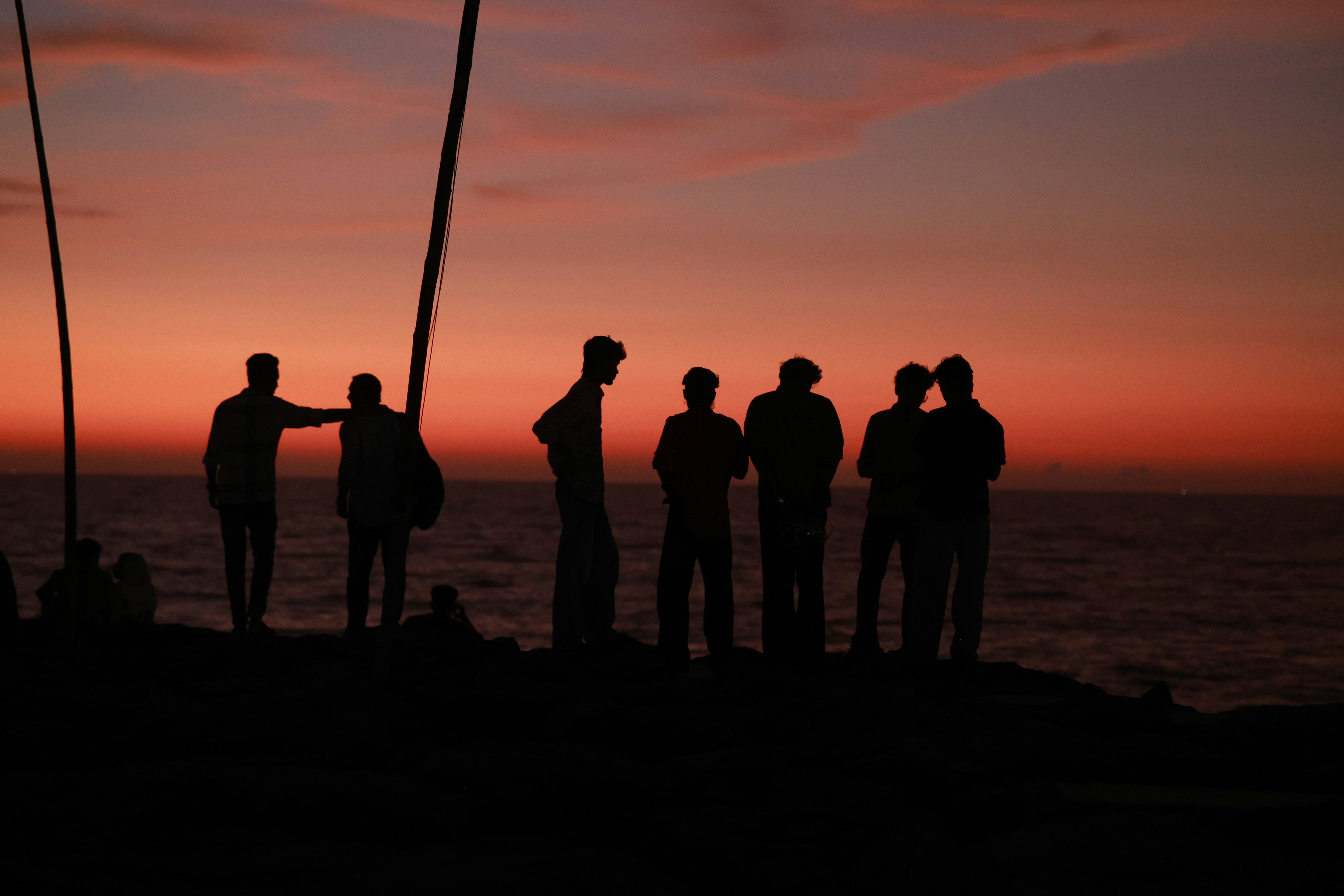Silhouetted Gathering at the Dusk Horizon