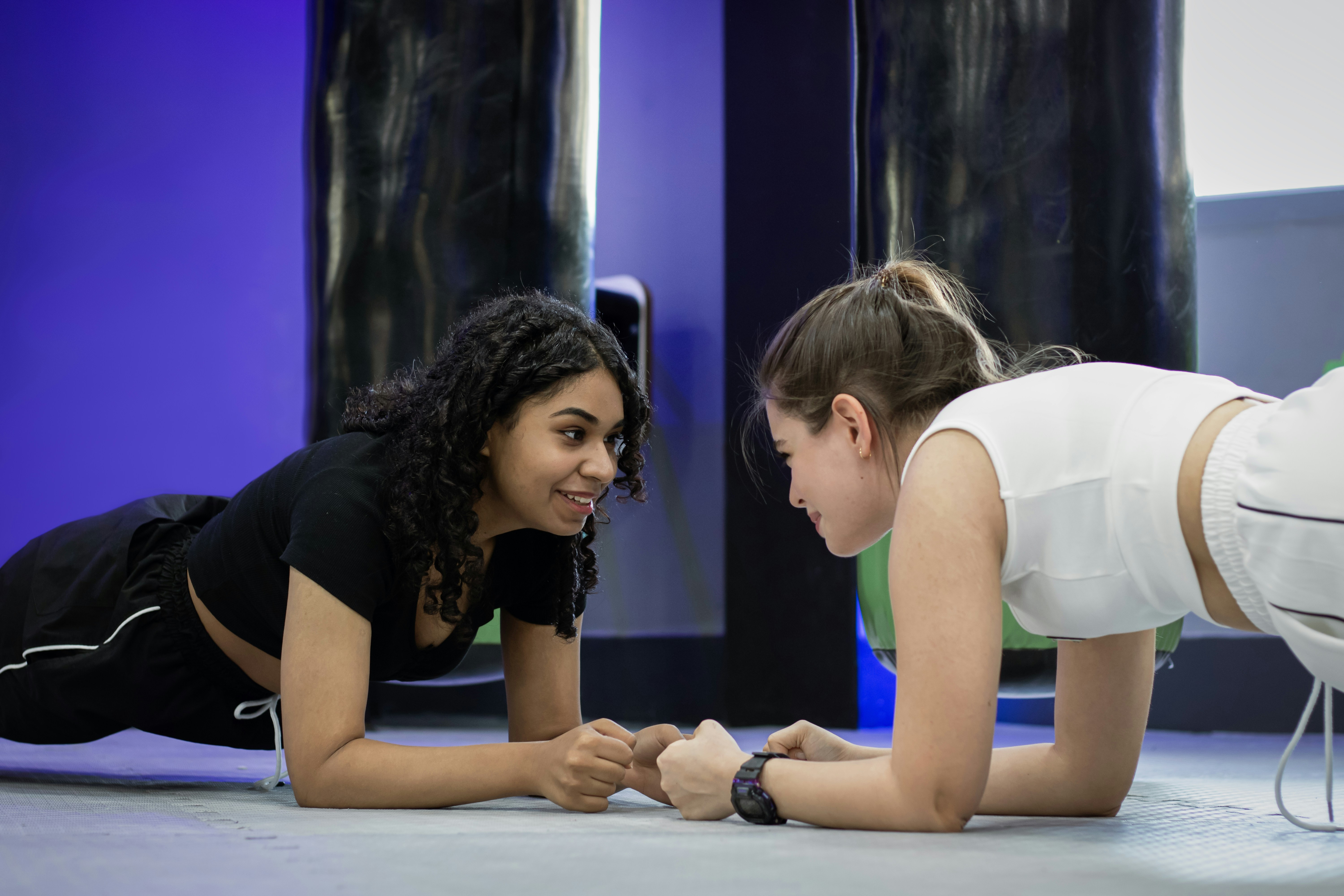 Close-quarters Conversation: Two friends in a focused training moment