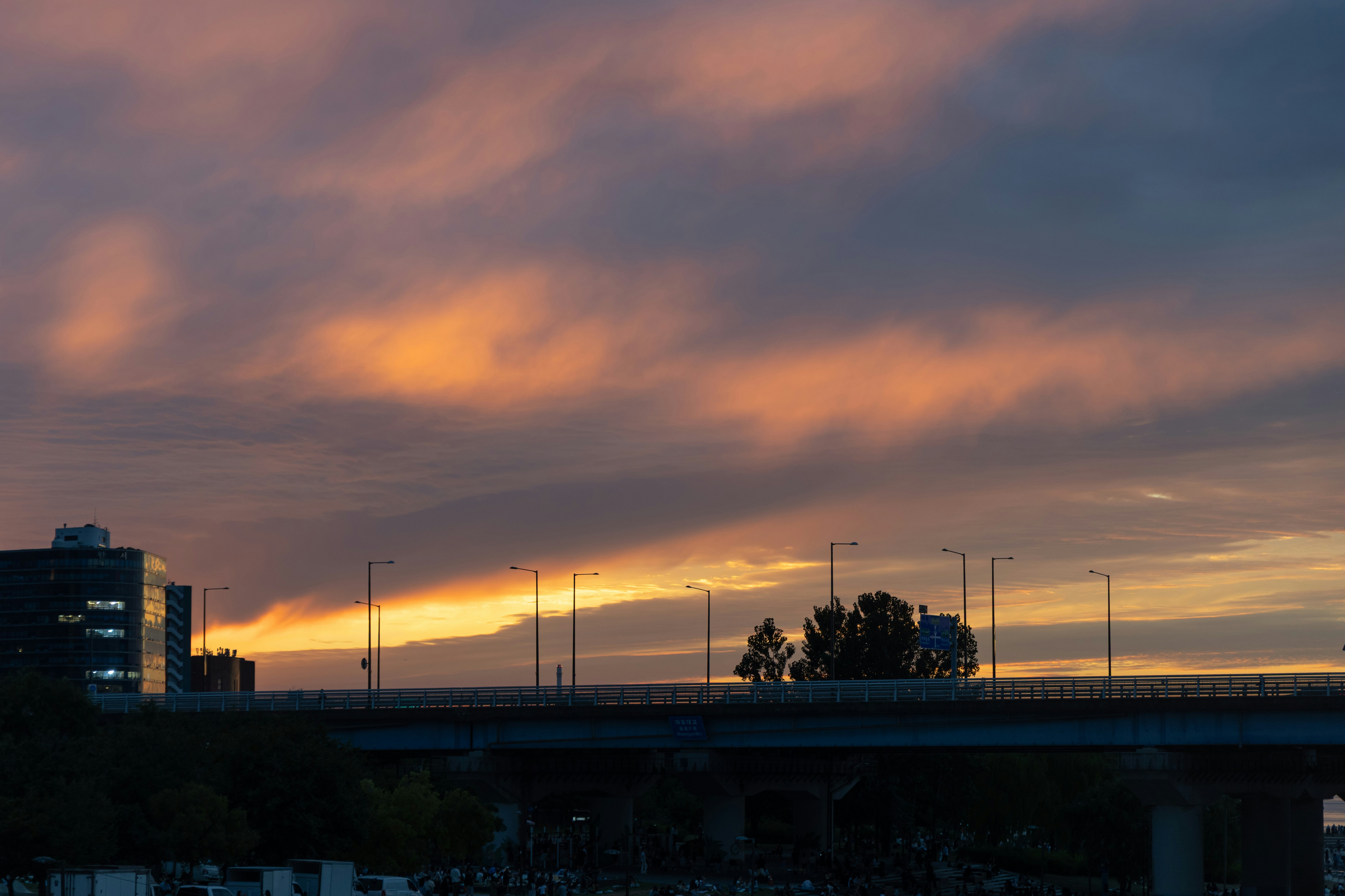 Sunlit Skyline Over the Quiet Bridge