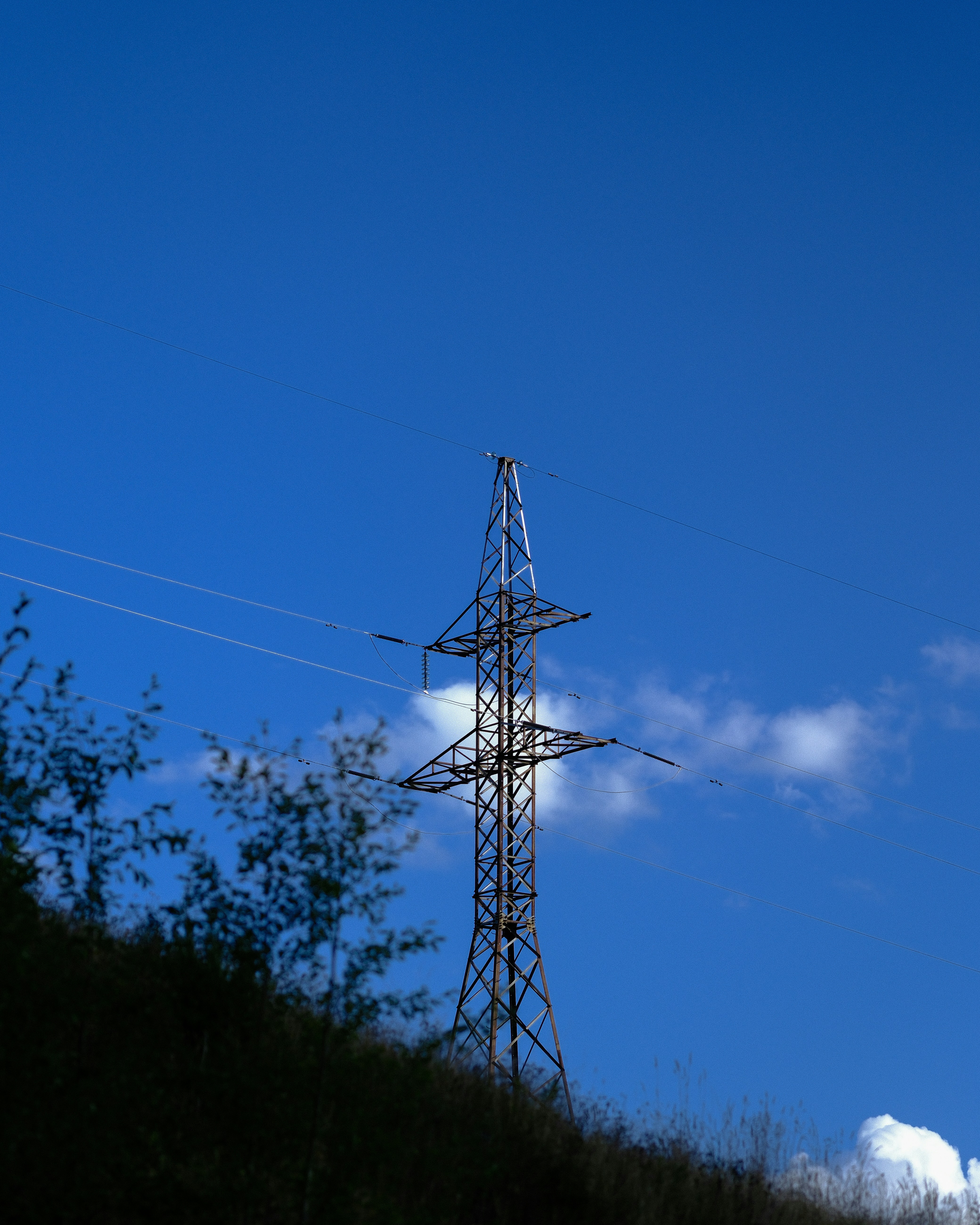 Electric Sentinel Against a Clear Sky