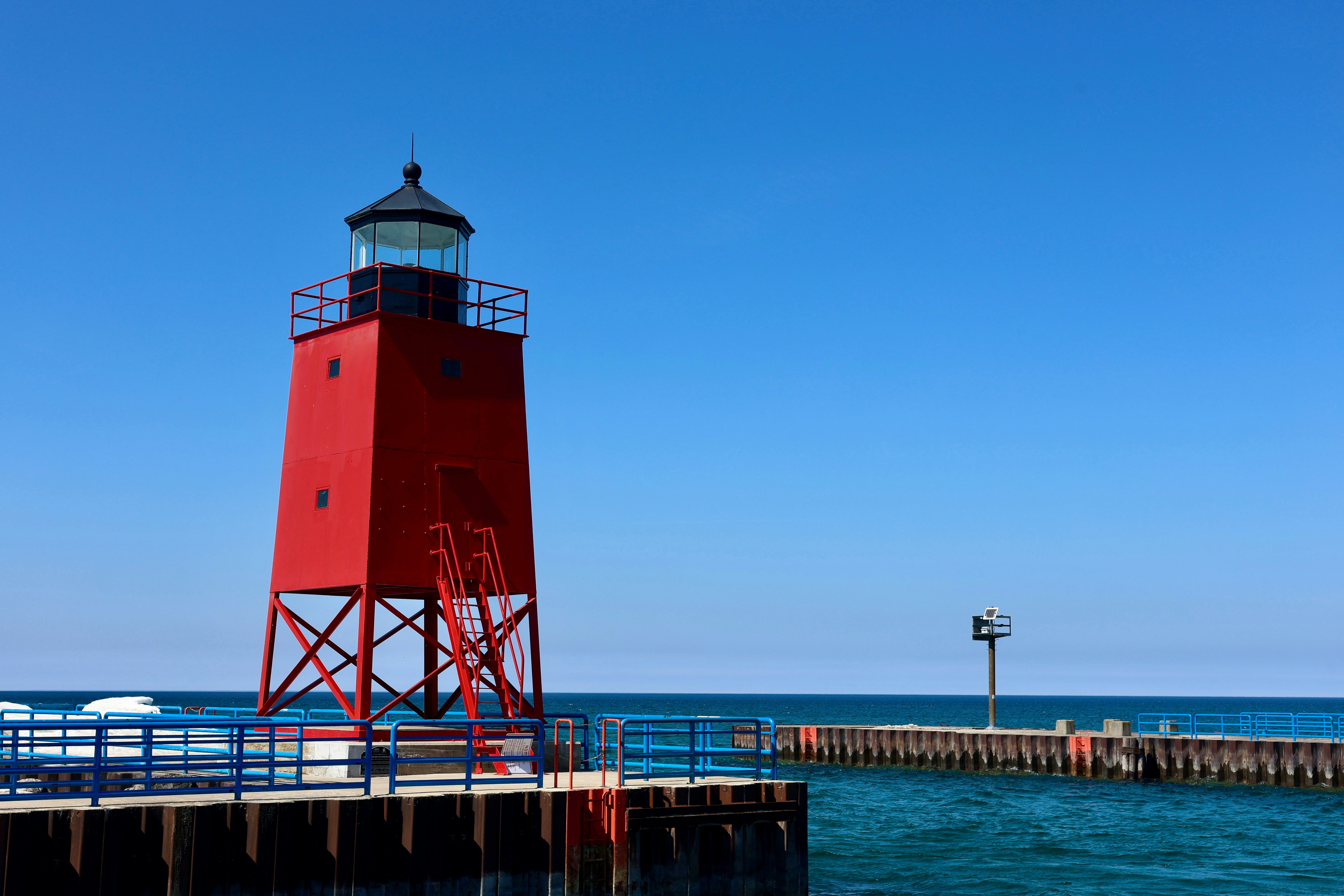 Red Lighthouse at the End of the Pier