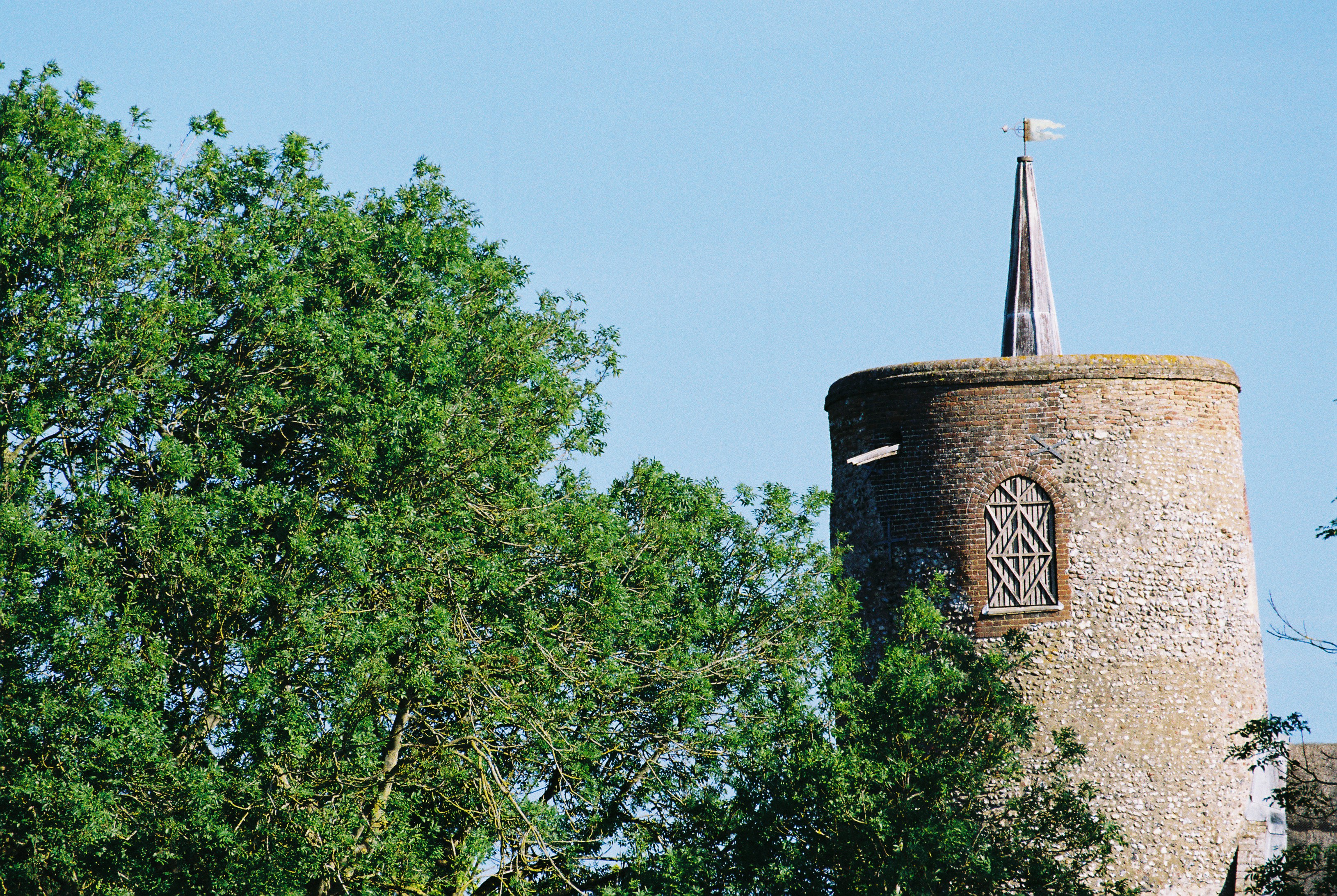 Stone Tower Barrier under a Clear Sky