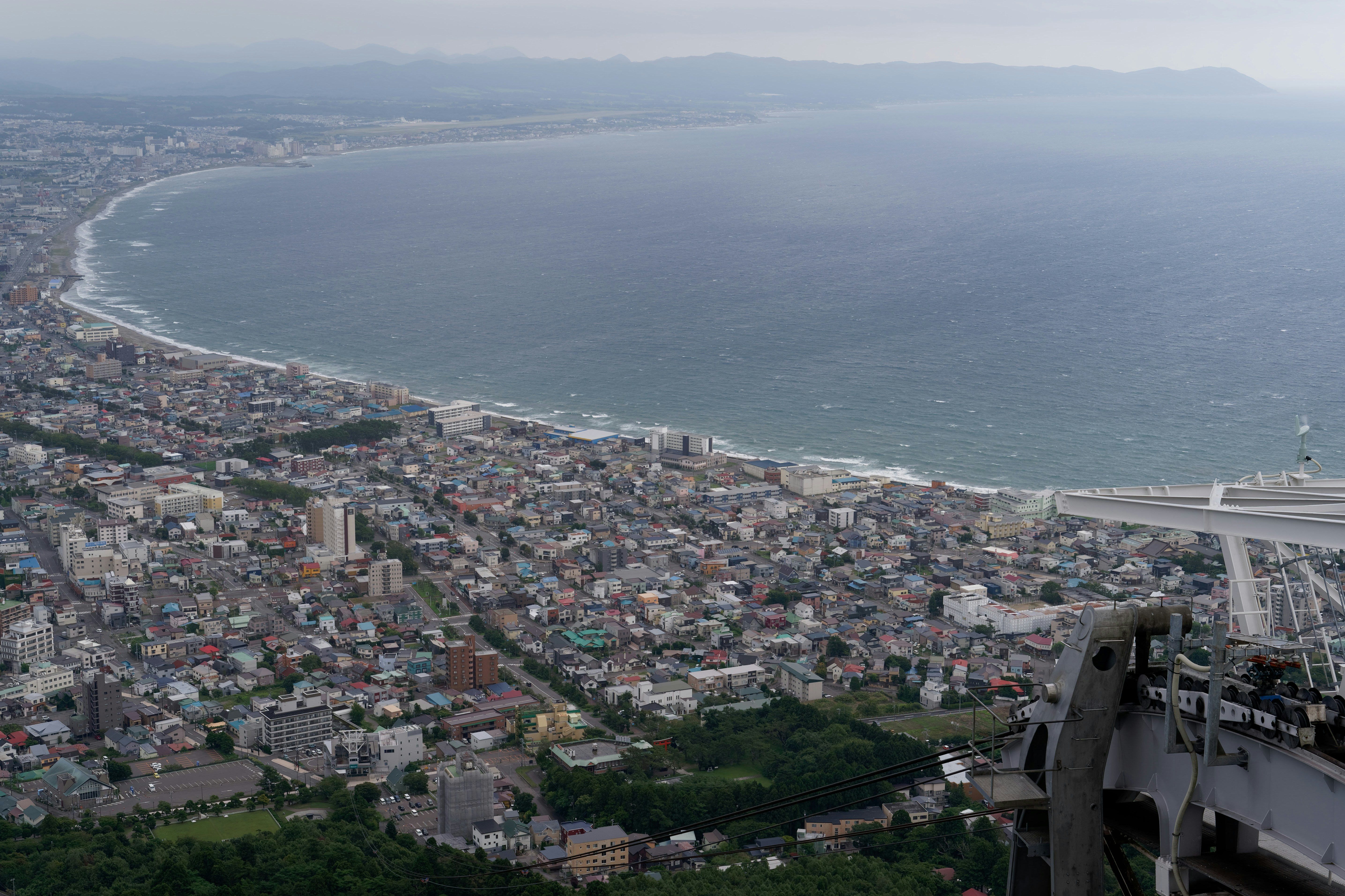 Coastal City Sprawl from a High Harbor View