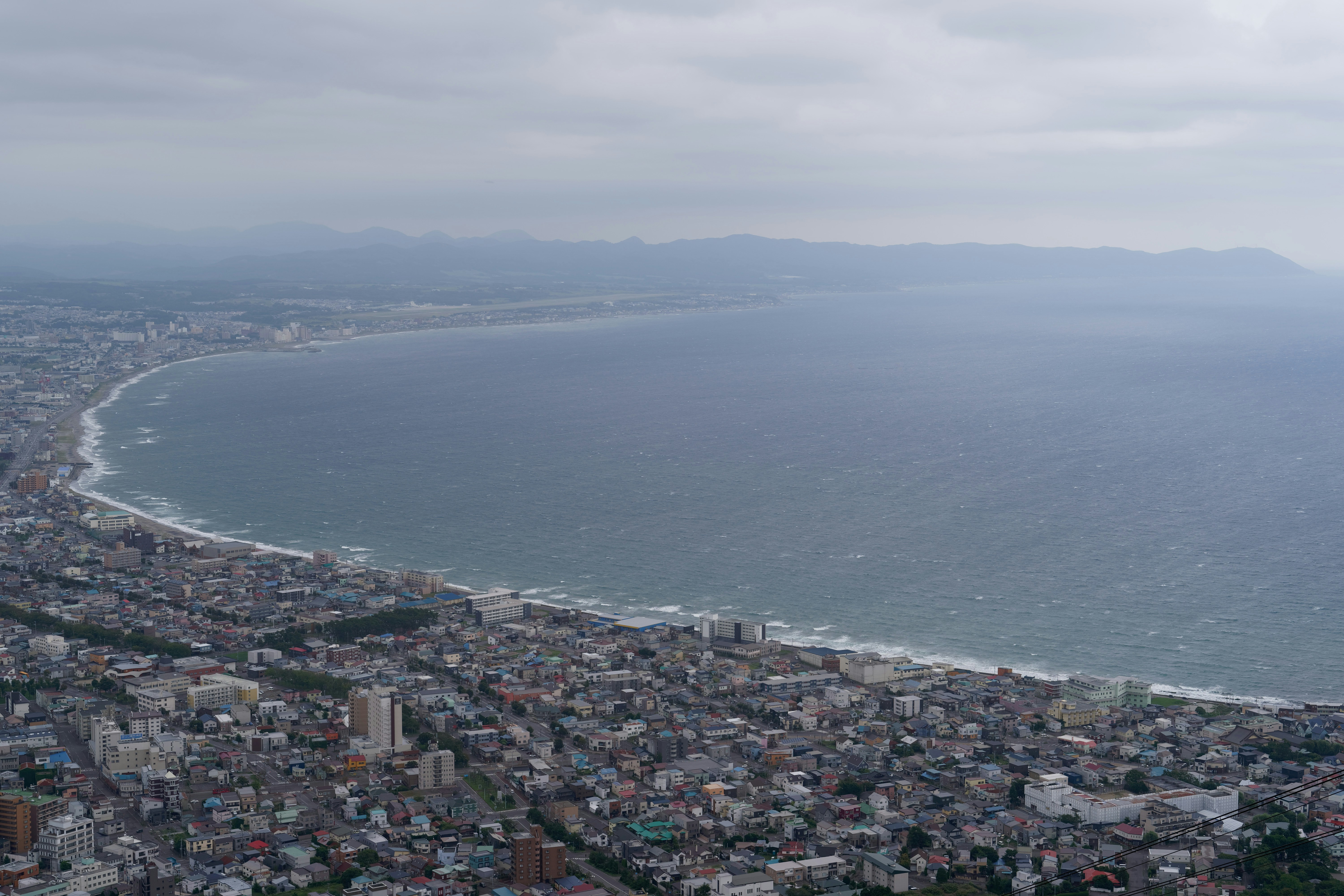 Coastal Cityscape from a High Overlook at Dusk